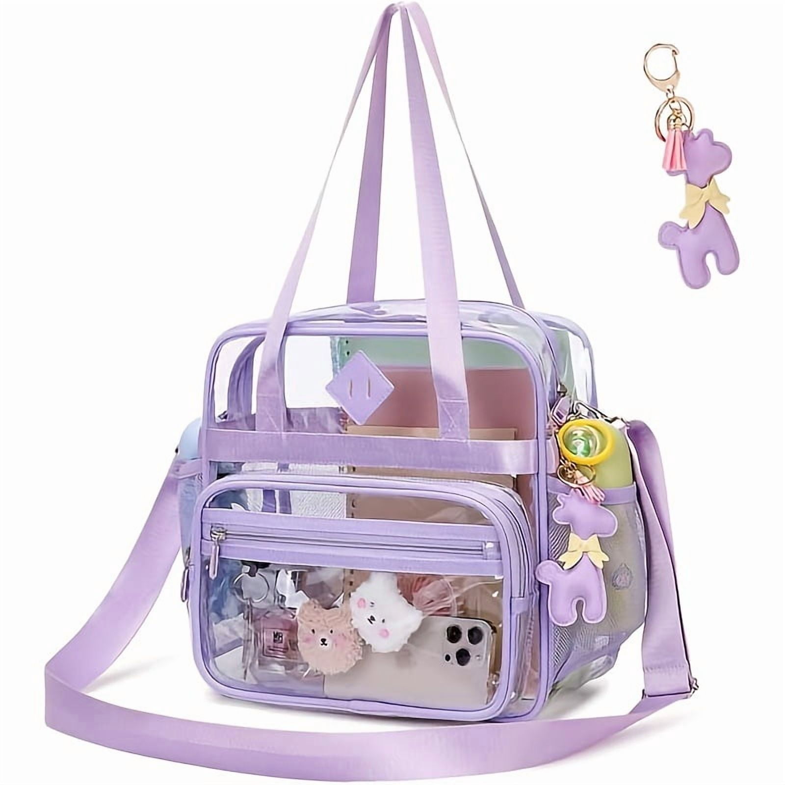 Clear Tote Bag - 12x6x12 See Through Stadium Event Bag for Women(Purple) - Walmart.com