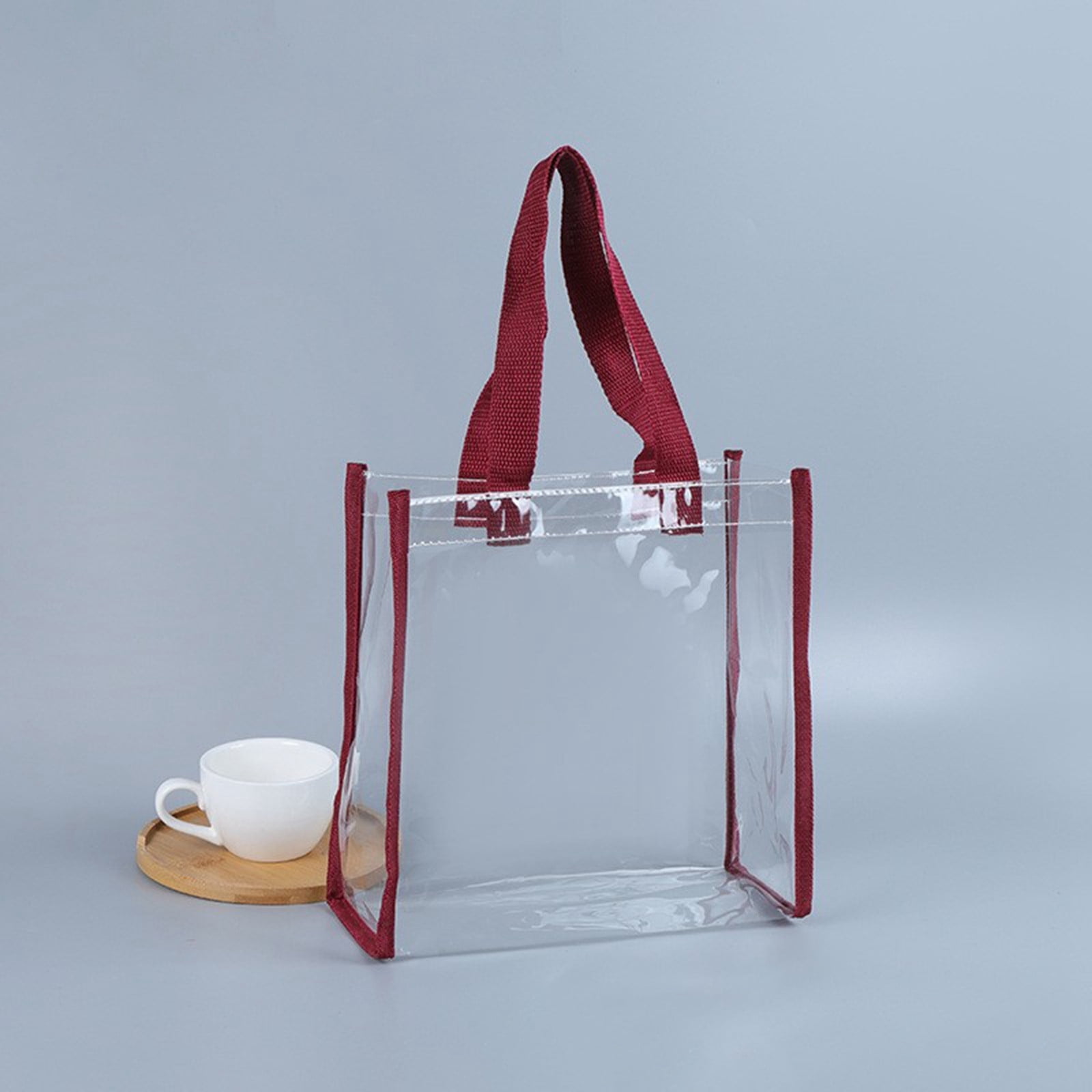 Clear Tote Bag PVC Transparent Handbag for Women Shopper Bag Beach Bag ...