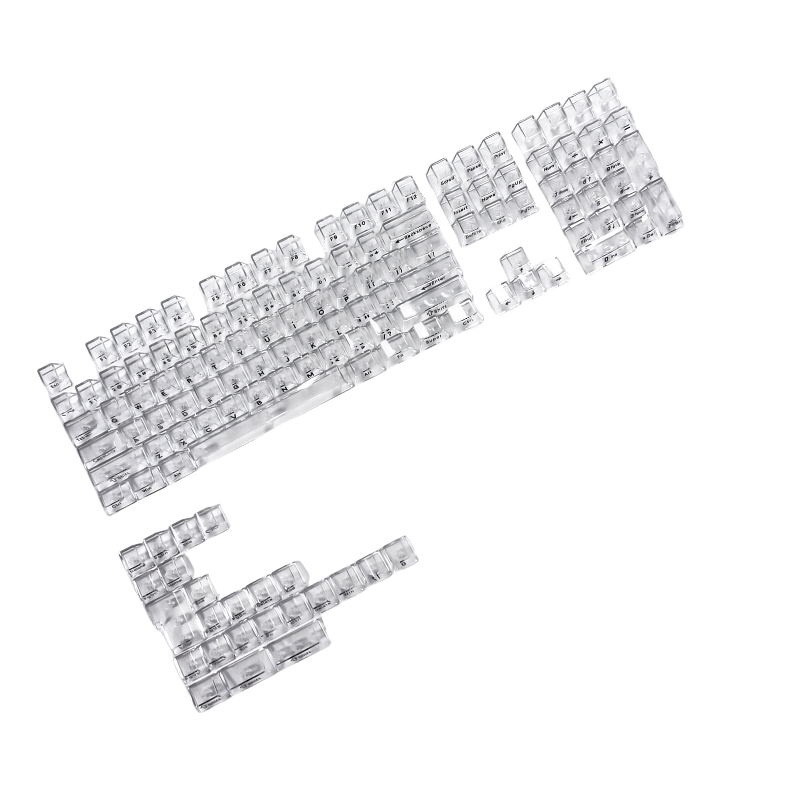Clear Translucent Keycaps Set Original Height Side/Top Print for Gaming ...