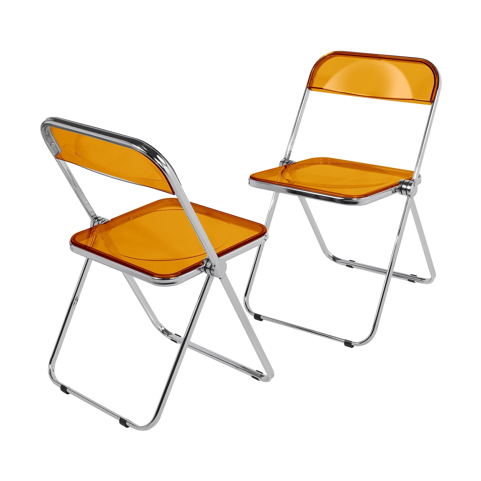 Clear Transparent Folding Chairs Set of 2 Modern Stackable Dining ...