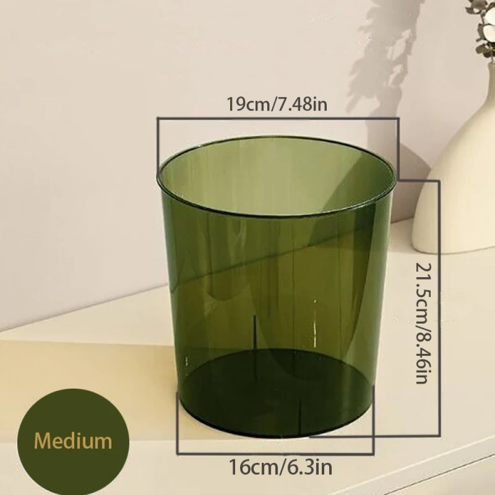Clear Transparent Trash Can Compact Desktop Garbage Can Small Spaces ...