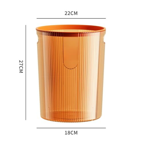 Clear Trash Can, Plastic Wastebasket Round Garbage Container Bin with ...