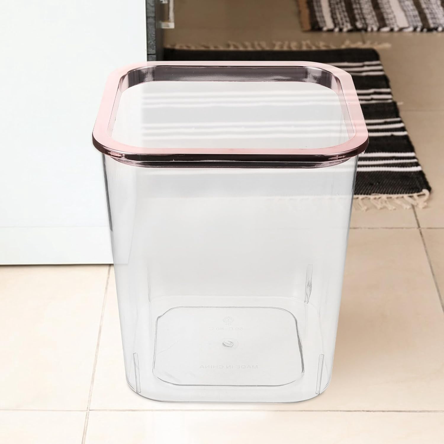 Clear Trash Can Square Wastebasket Large Garbage Bin Transparent ...