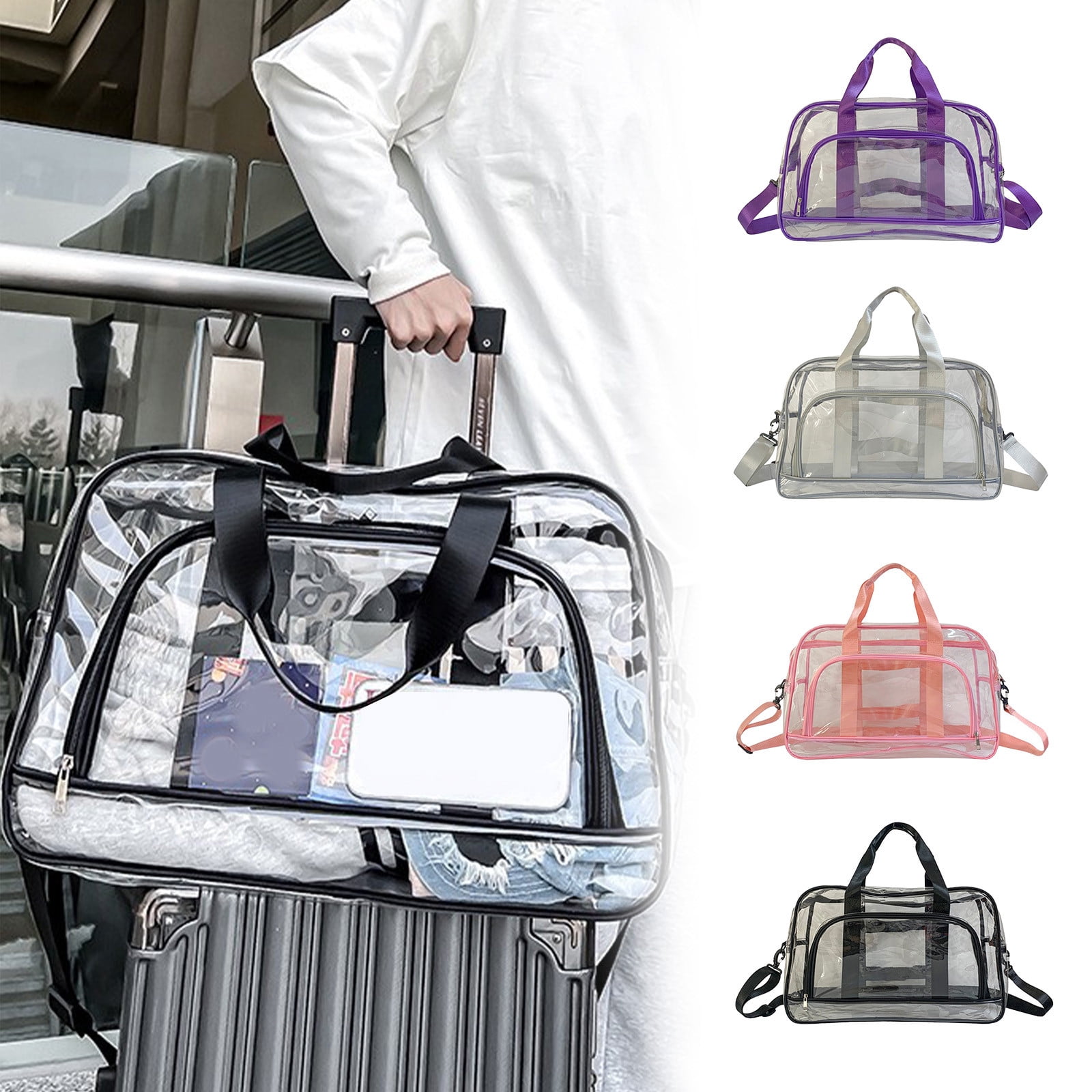 Clear Travel Bag Large Capacity 29l Transparent Gym Sports Tote with ...