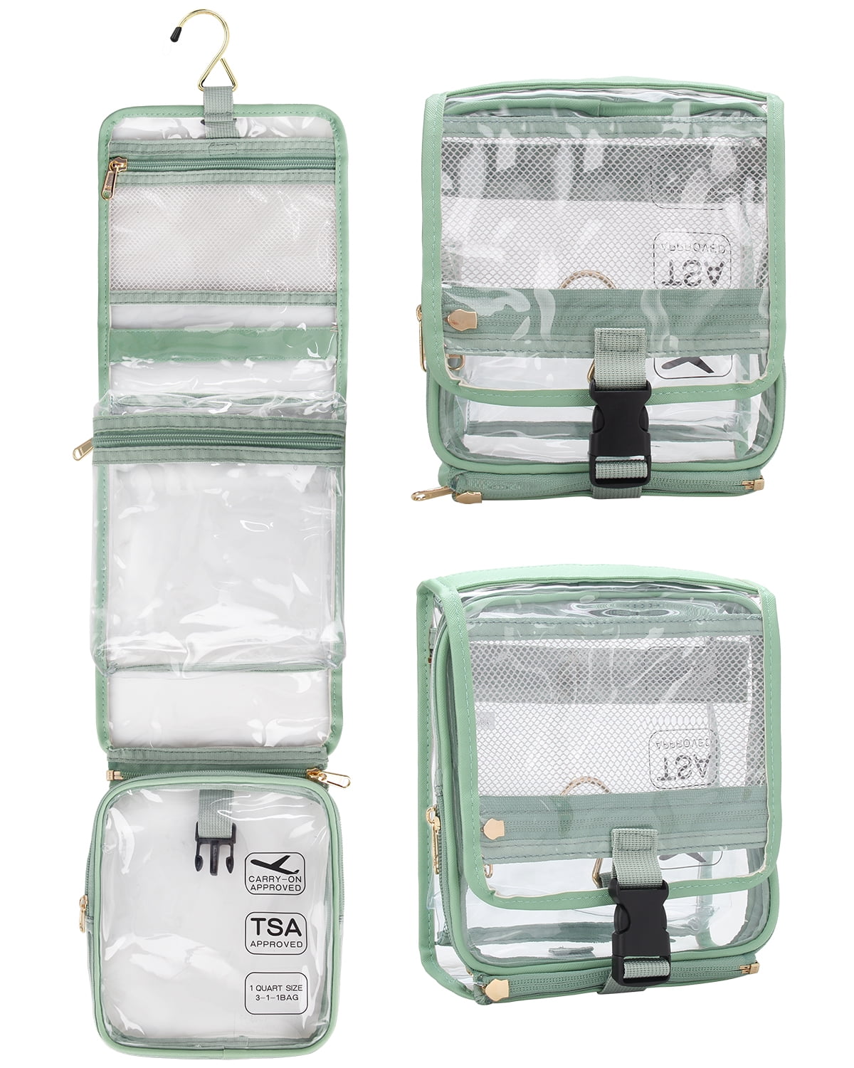Clear Travel Bag with Tsa Approved Toiletry Bag Hanging Toiletry Bag ...