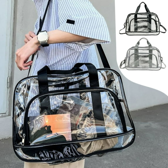Clear Travel Duffel Bag, Sports Tote Gym Bag Featuring Wet and Dry ...