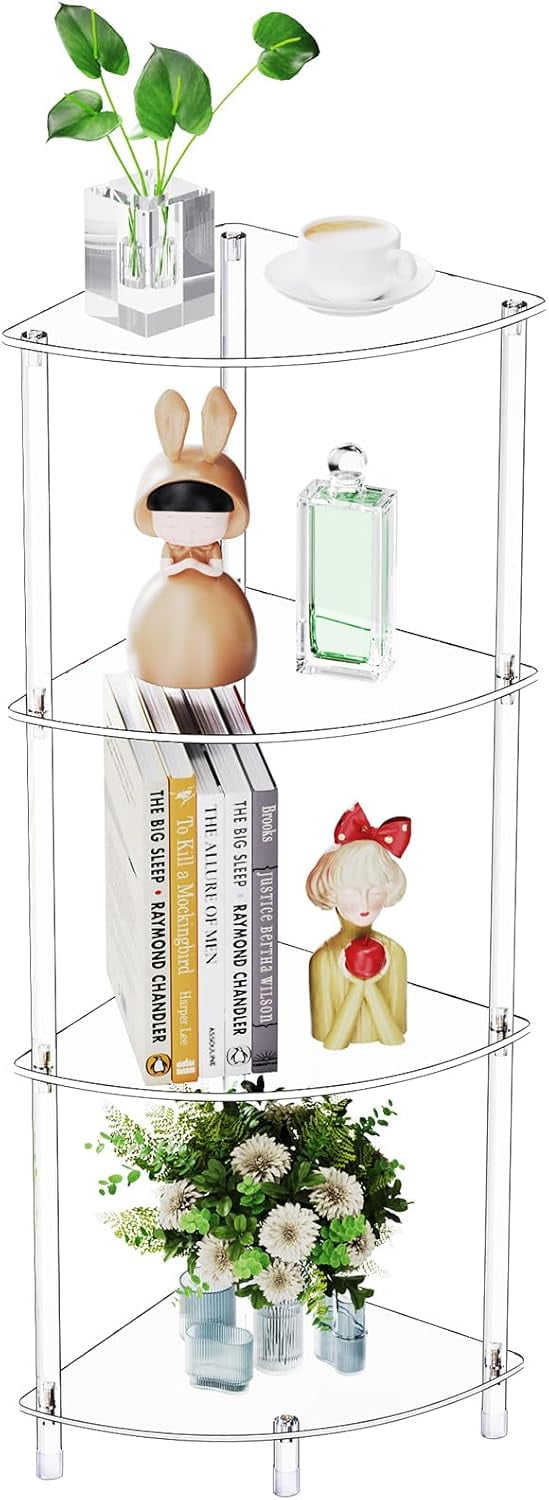 Clear Triangle Acrylic Side Table for Small Space, 11.81" L x 11.81" W ...