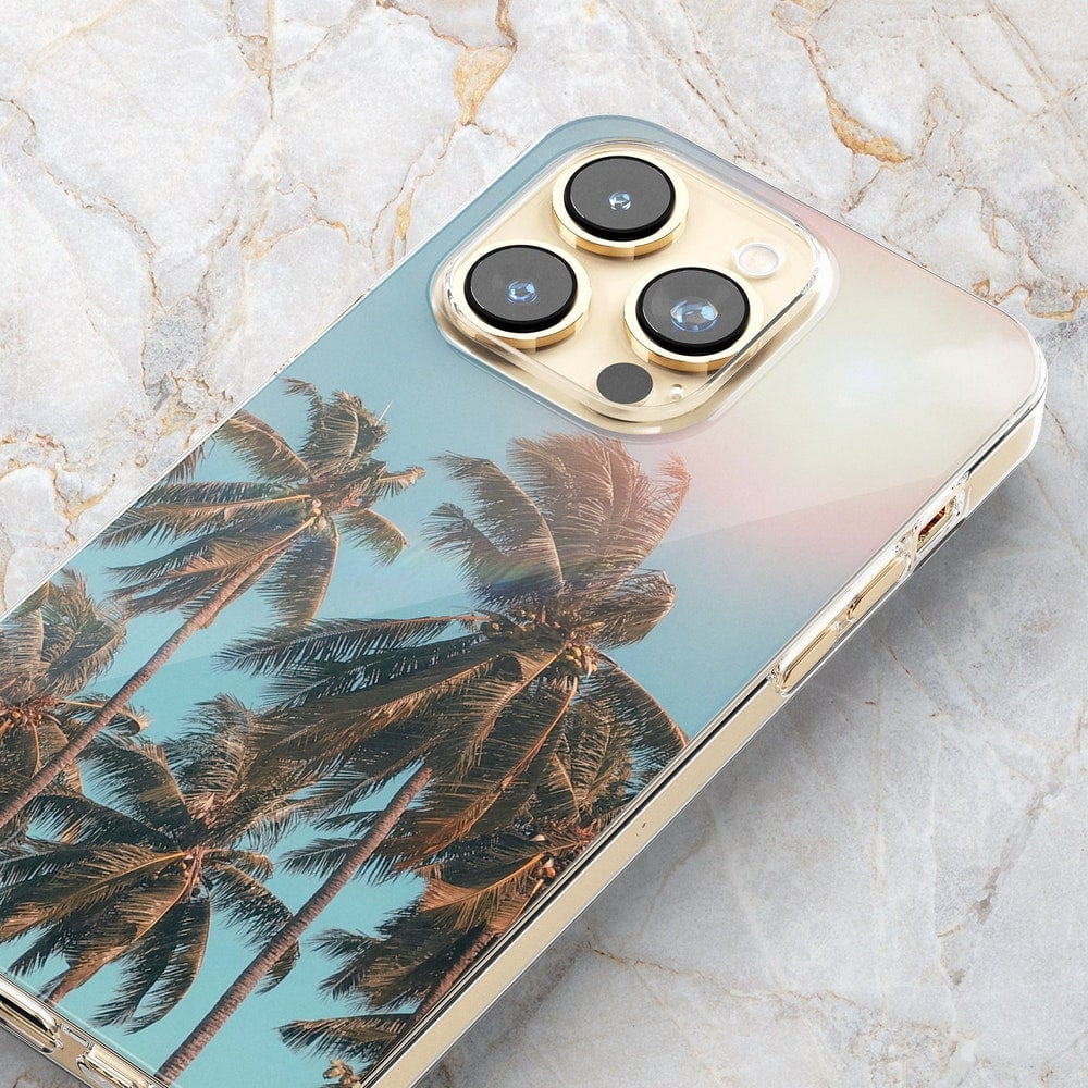 Clear Tropical Island Palm Tree Beach Phone Case 17 16 15 14 13 12 11 ...