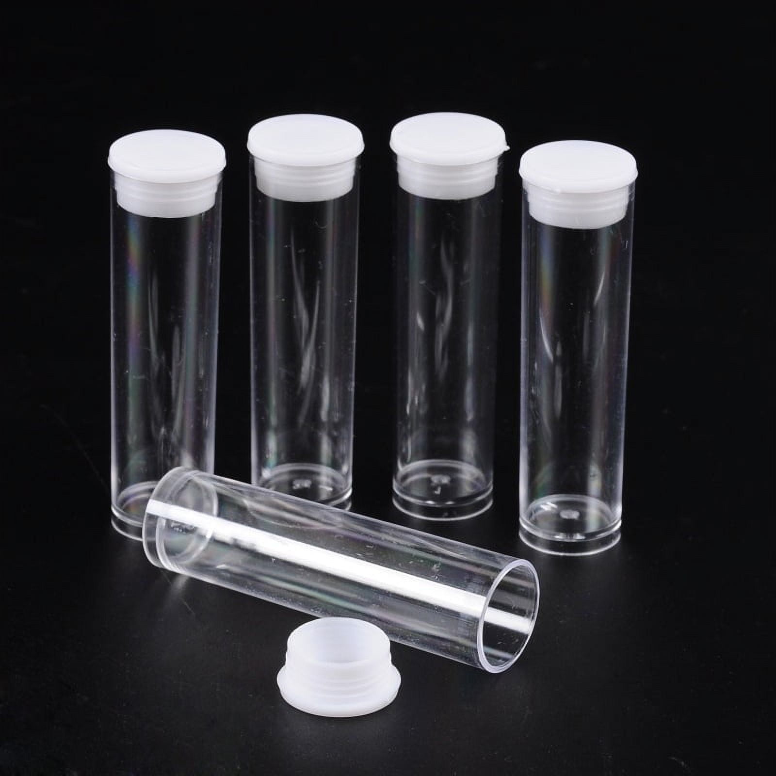 Clear Tube Plastic Bead Containers with Lid 1.5cm wide 5.5cm long ...
