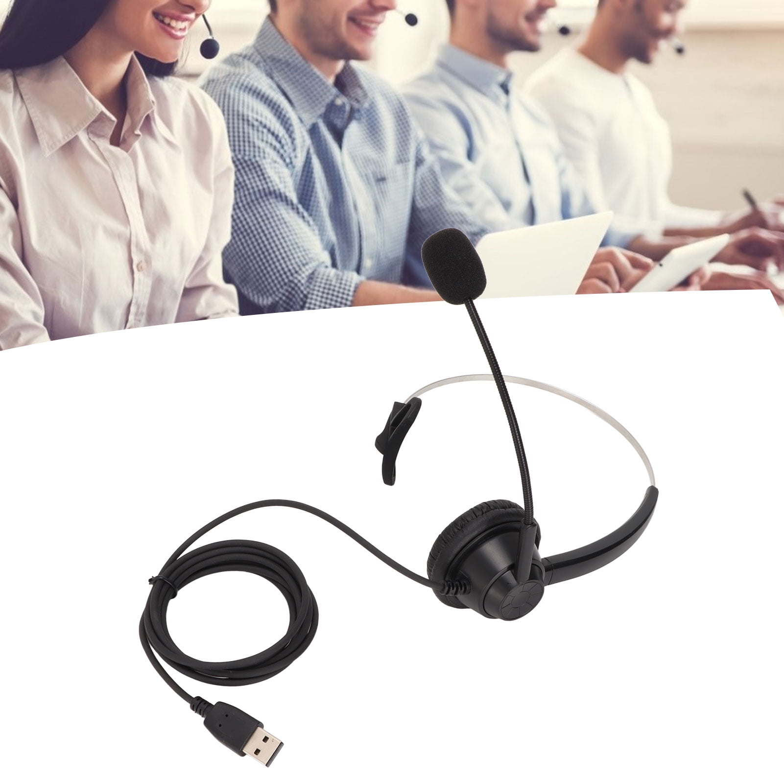 Clear USB Headset With Noise Reduction, Single Ear Comfort For Office ...