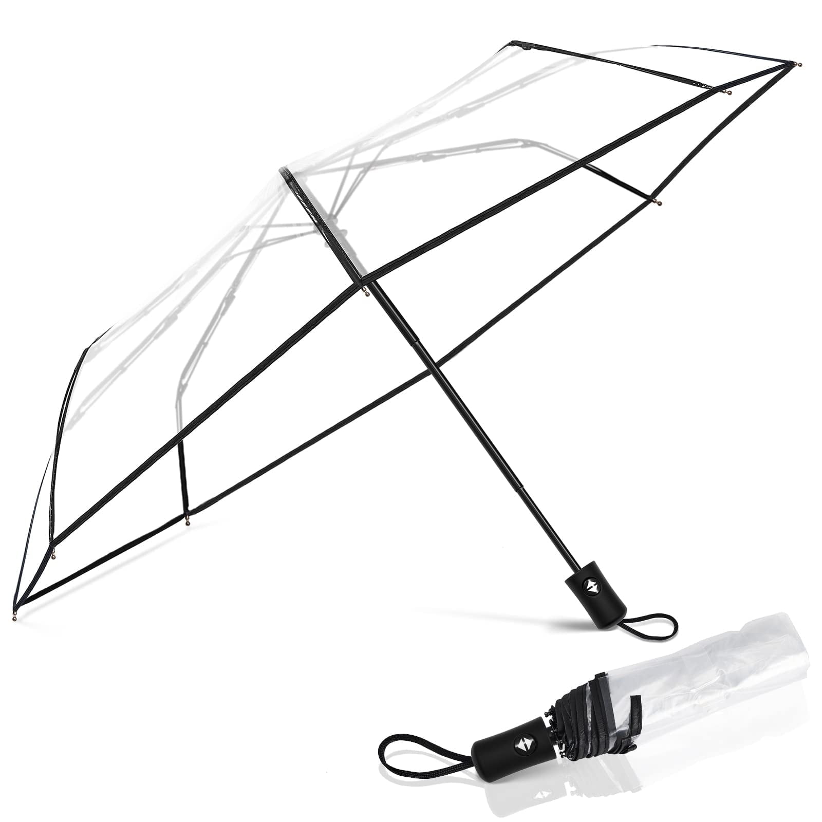 Clear Umbrella Transparent Portable Umbrella Compact Foldable Umbrella ...