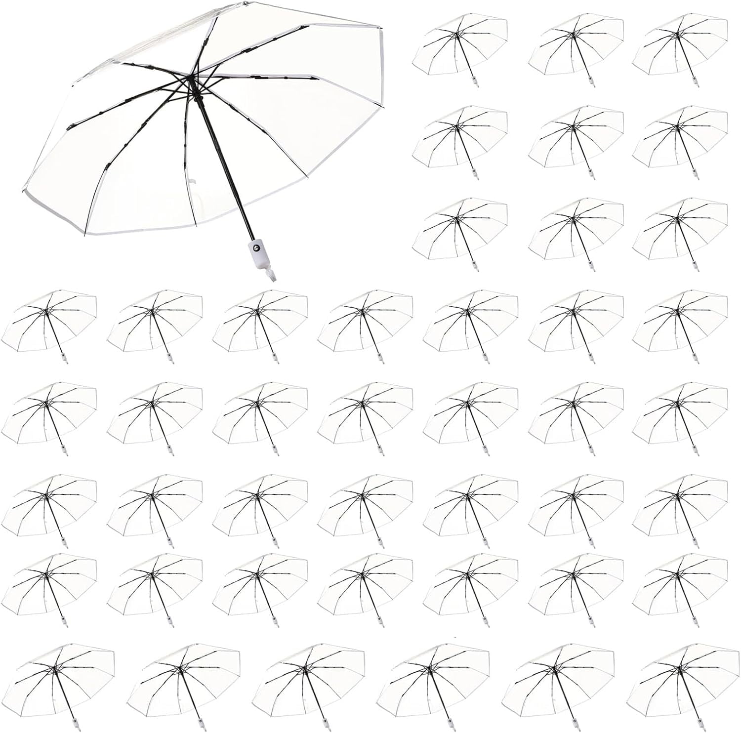 Clear Umbrellas 42 Inch Foldable Lightweight Transparent Umbrella ...