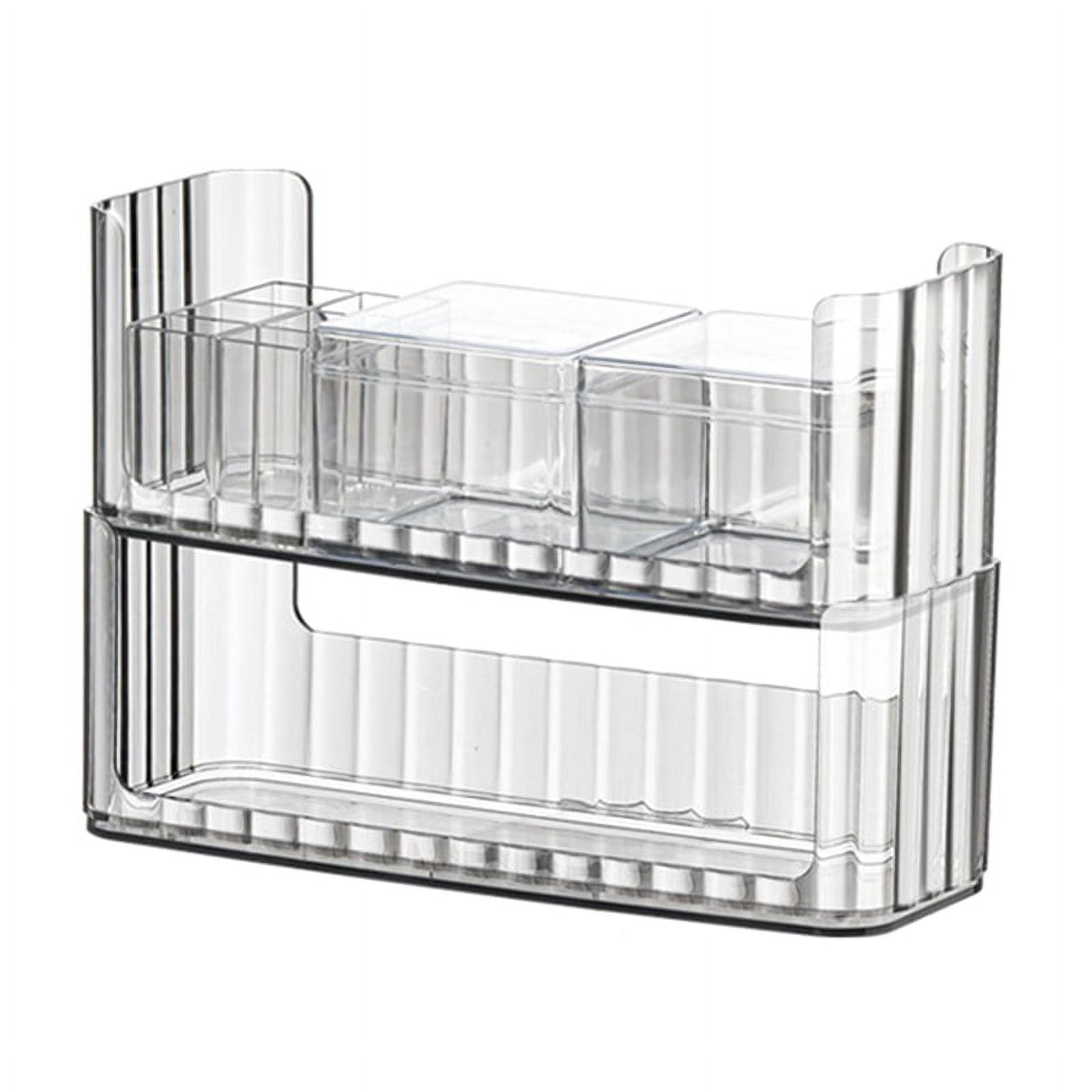 Clear Vanity Organizer Stackable Makeup Storage Tray Cosmetic Display ...