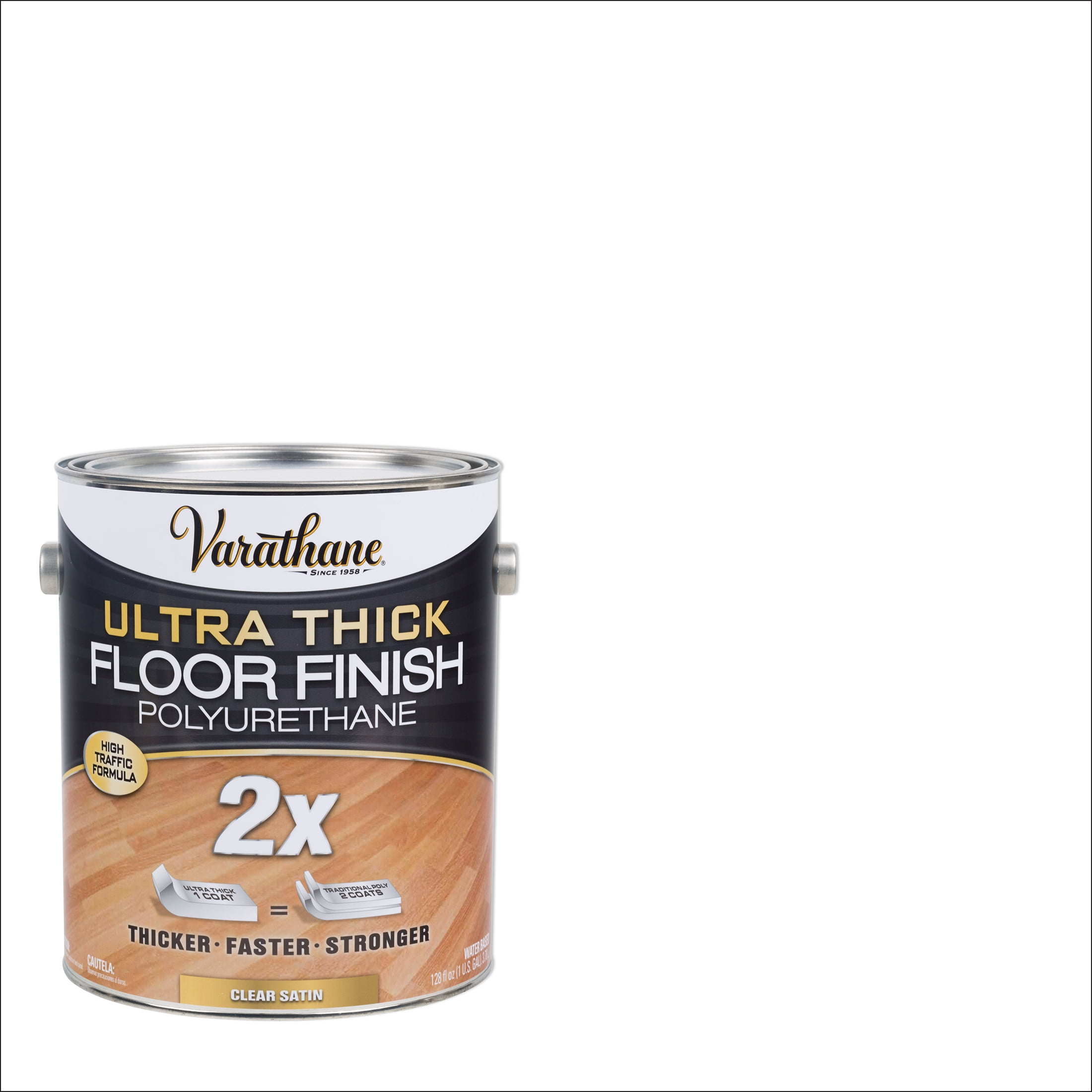 Clear, Varathane Satin 2X Ultra Thick Floor Finish Polyurethane- Gallon ...