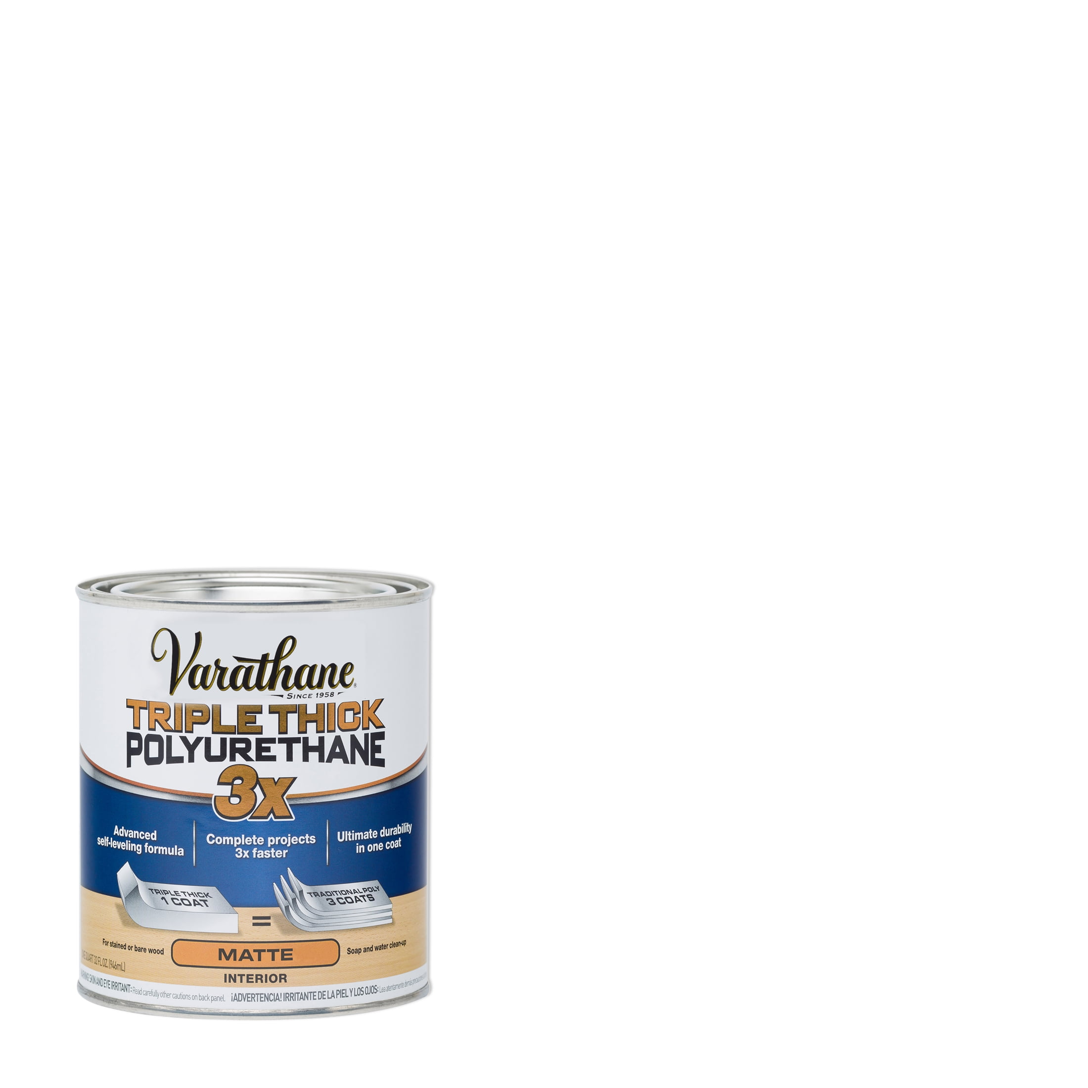 2 Pack, Clear, Varathane Triple Thick Matte Polyurethane-304588, Quart ...