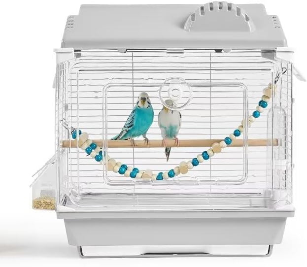 Clear View Bird Cage, Indoor & Travel Birdcage for Parakeet, Parrot ...