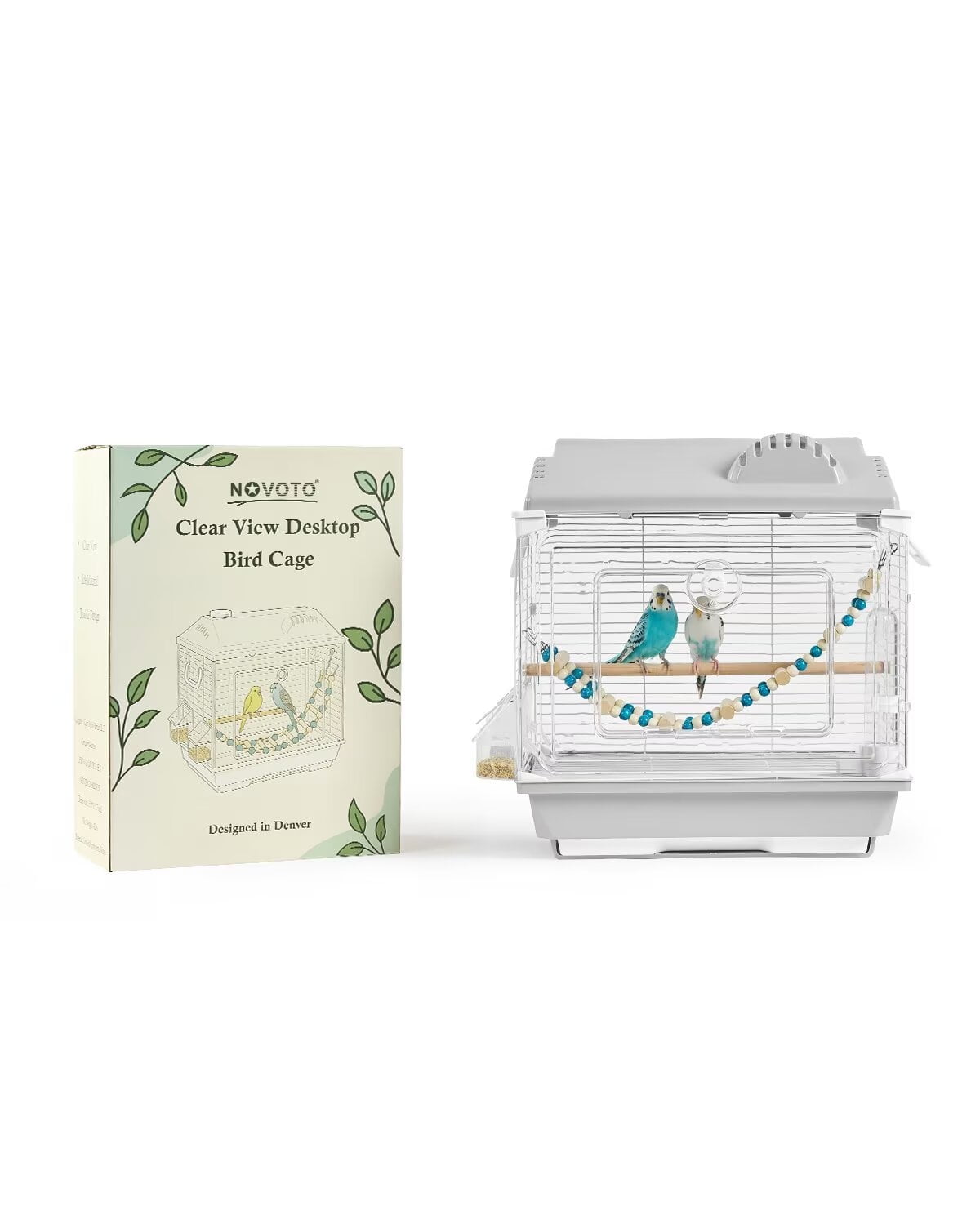 Clear View Bird Cage, Indoor & Travel Small Birdcage for Parakeet ...