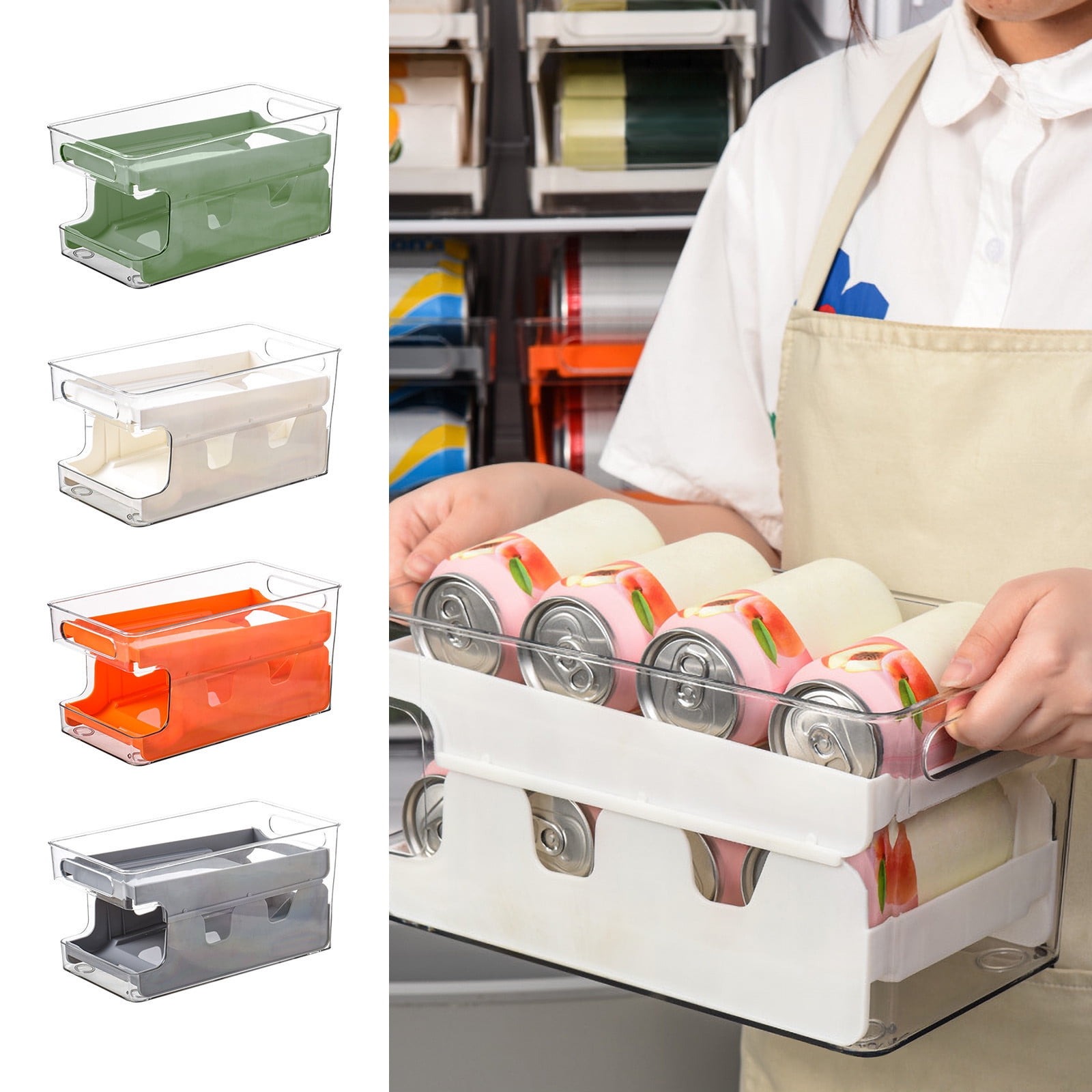 Clear View Refrigerator Shelf, Double-Layer Rolling Storage ...