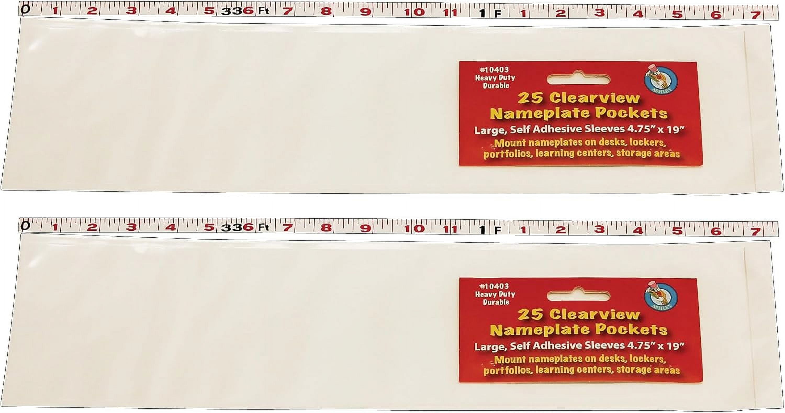 Clear View Self-Adhesive Large Name Plate Pocket, 4.75-Inch x 19-Inch ...