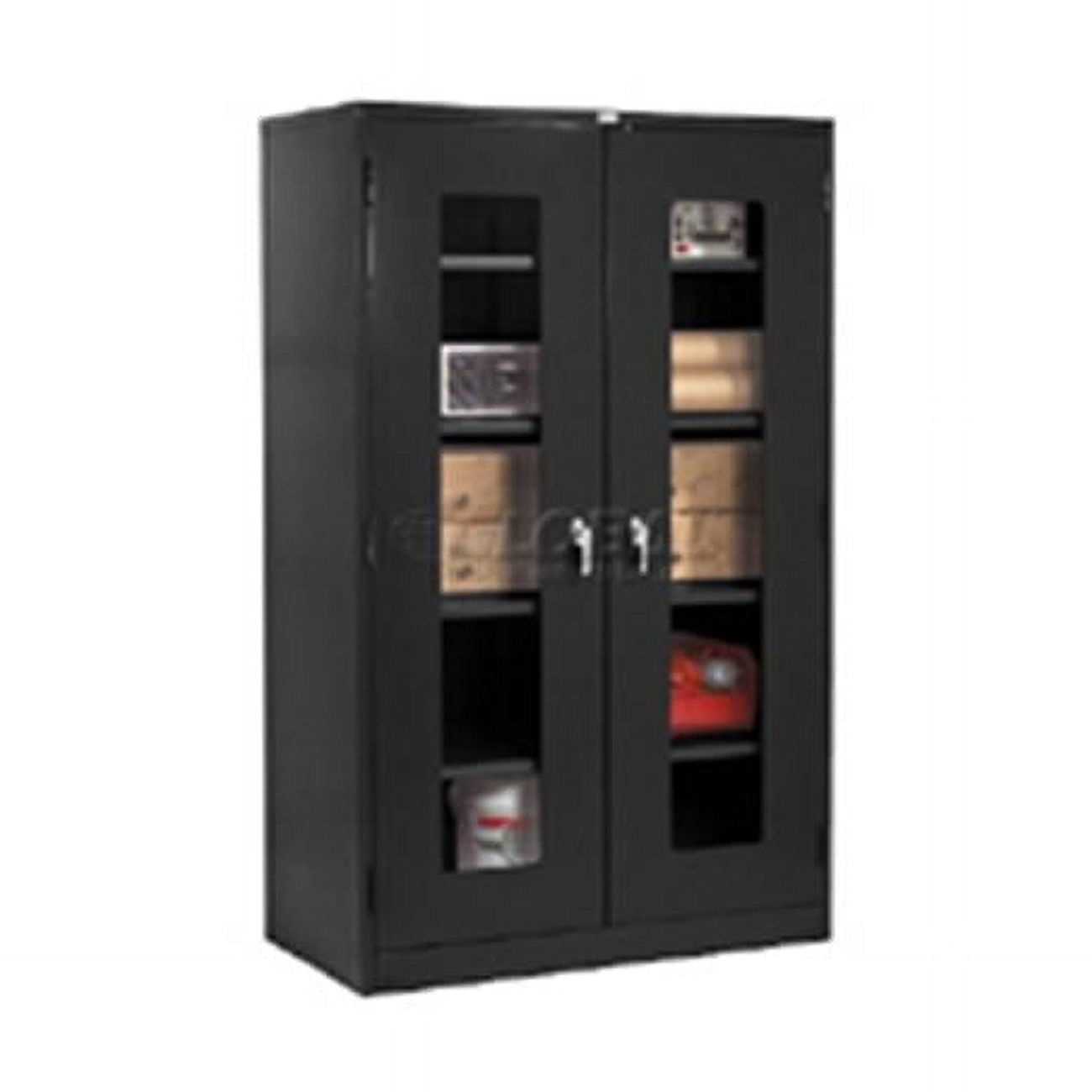 Clear View Storage Cabinet with Easy Assembly - Black - 36 x 18 x 78 in ...