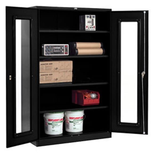 Clear View Storage Cabinet with Easy Assembly - Black - Walmart.com
