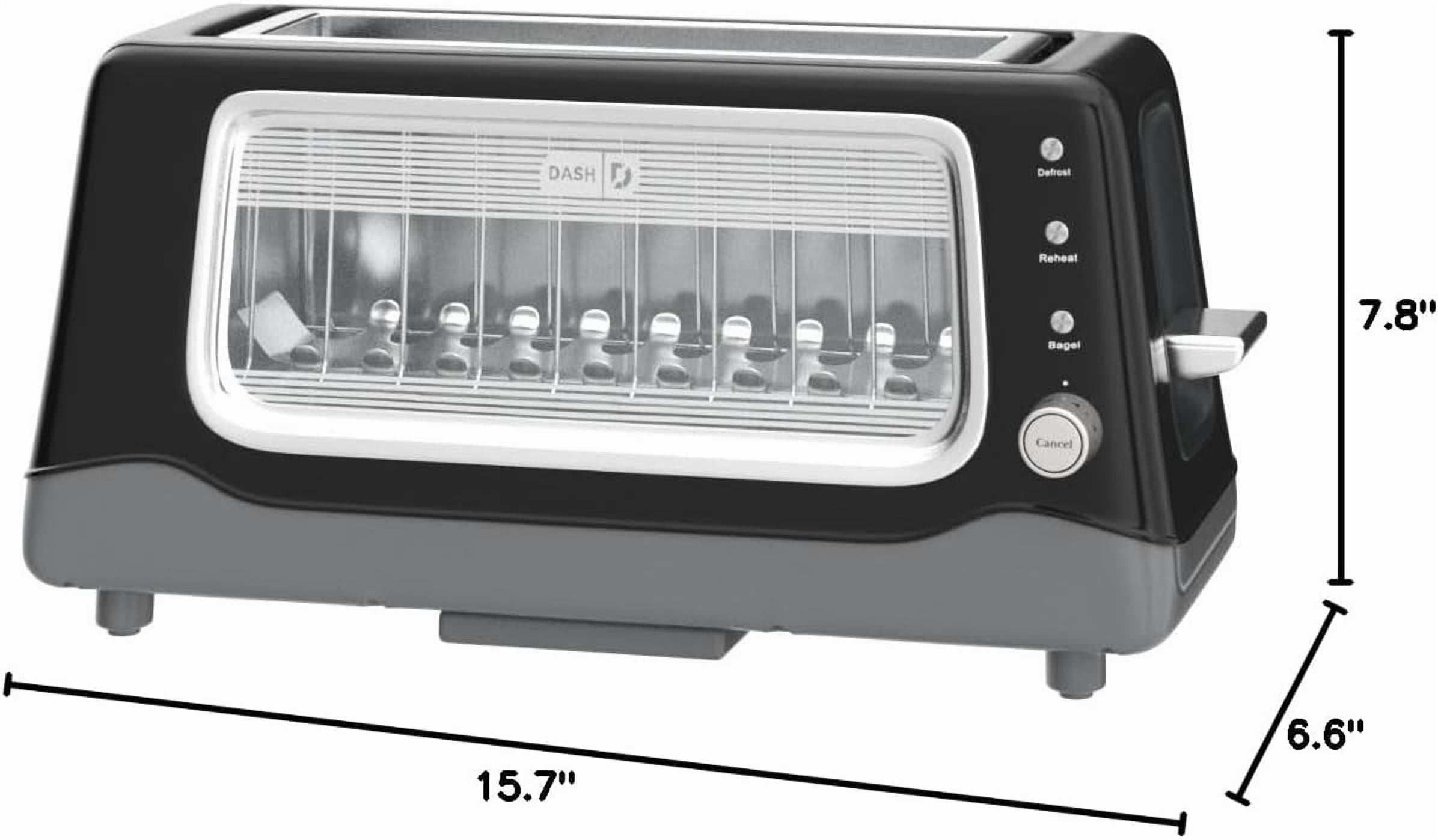Clear View Toaster - Compact Design with 7 Browning Levels & Clear-View ...