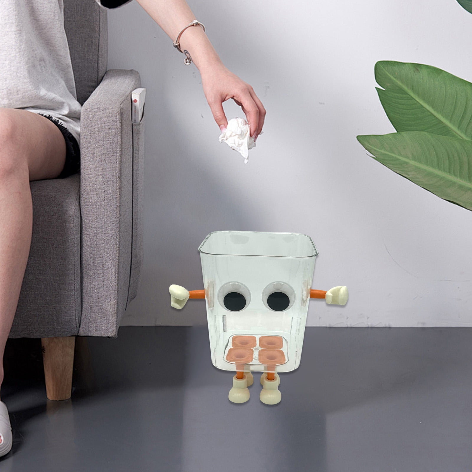 Clear View Transparent Waste Bin,Household Bathroom Bin,10l Capacity ...