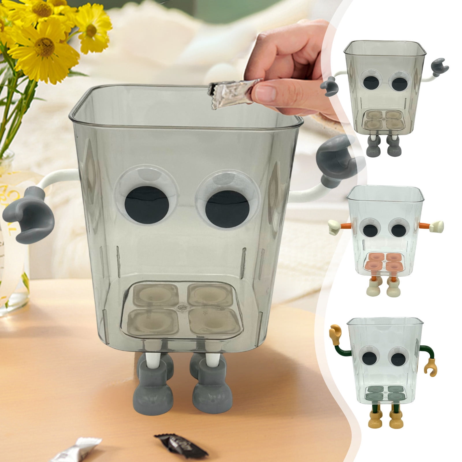 Clear View Transparent Waste Bin,Household Bathroom Bin,Large Capacity ...