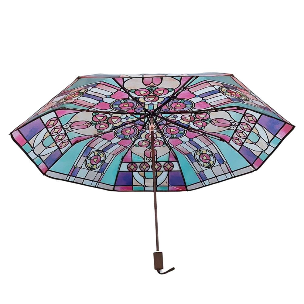 Clear Vintage Parasol Umbrella, Stained Glass Umbrella, Full Automatic ...