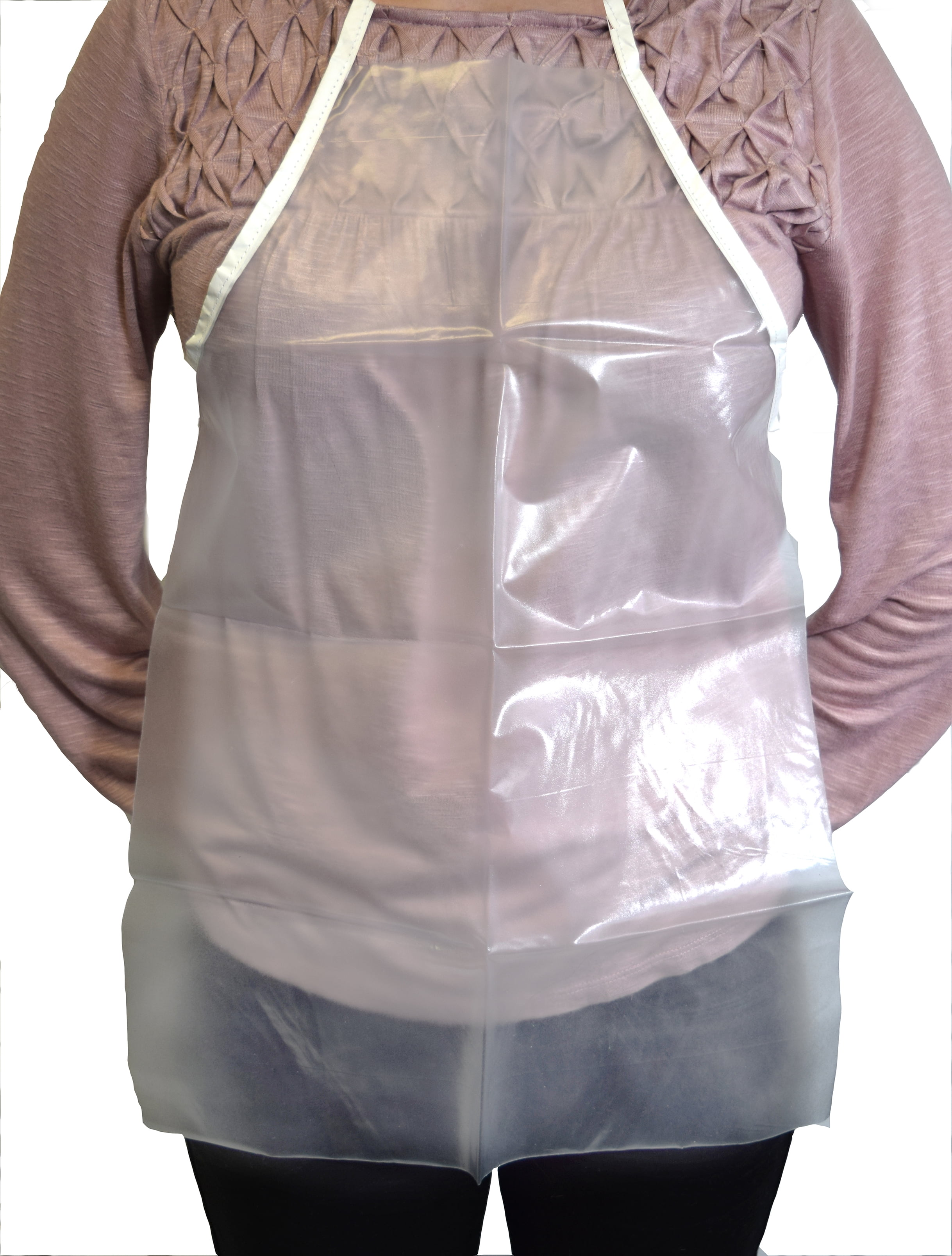 Clear Vinyl Apron, Extra Small - 15"W x 22"L - Reinforced - Latex Free ...