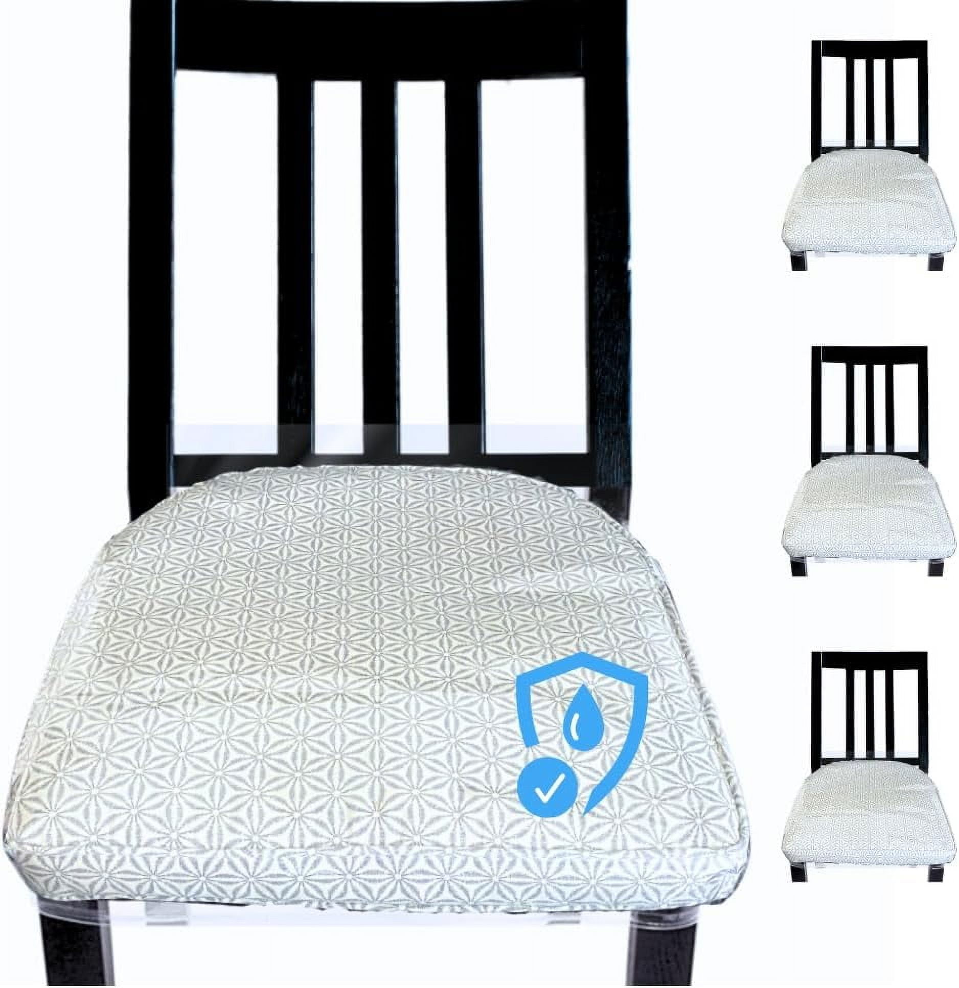 Clear Vinyl Chair Seat Covers Protector- 4 Pack Plastic Slipcovers w ...