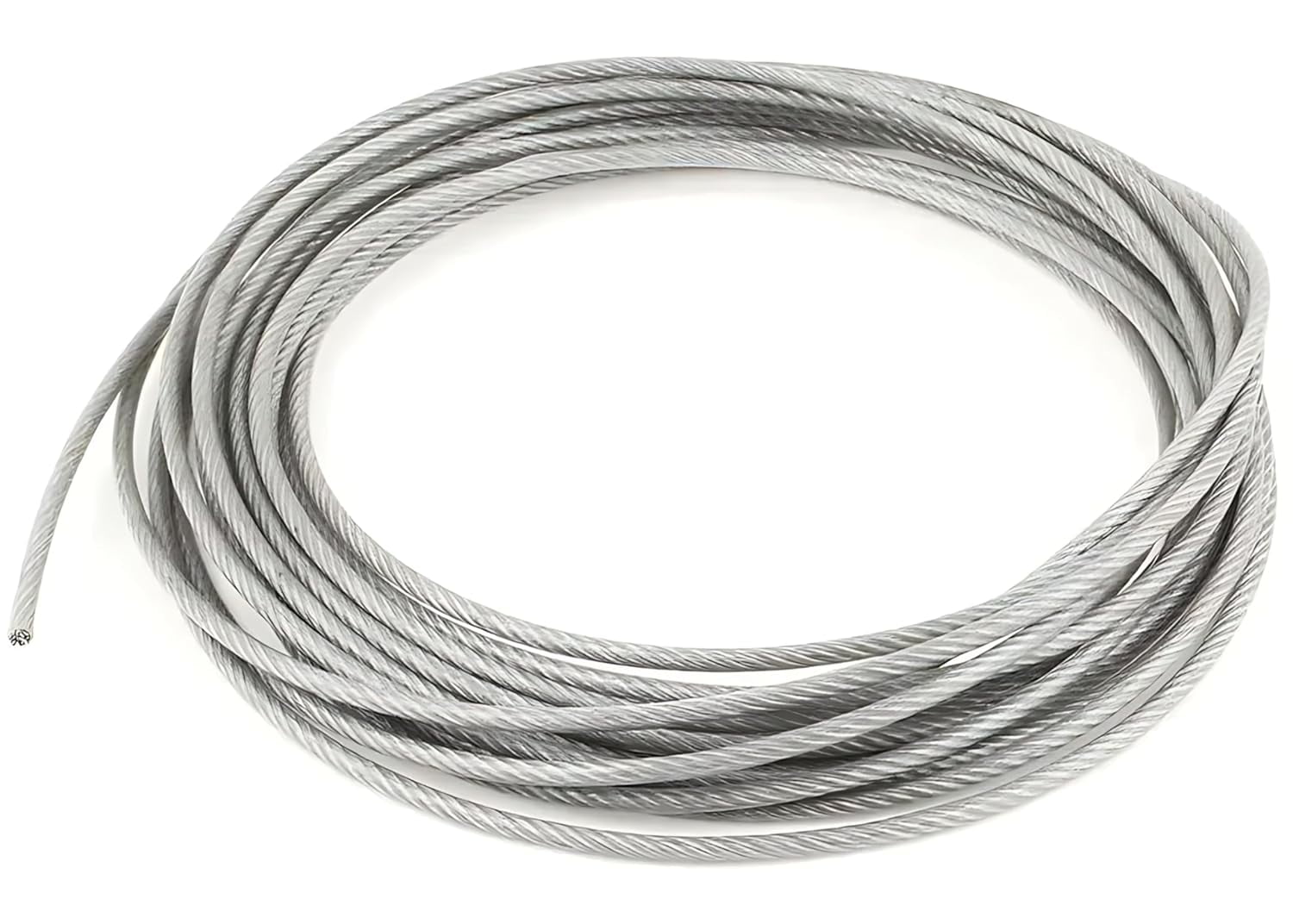 Clear Vinyl Coated Wire Rope 304 Stainless Steel Cable 3/16" Thru 1/4 ...