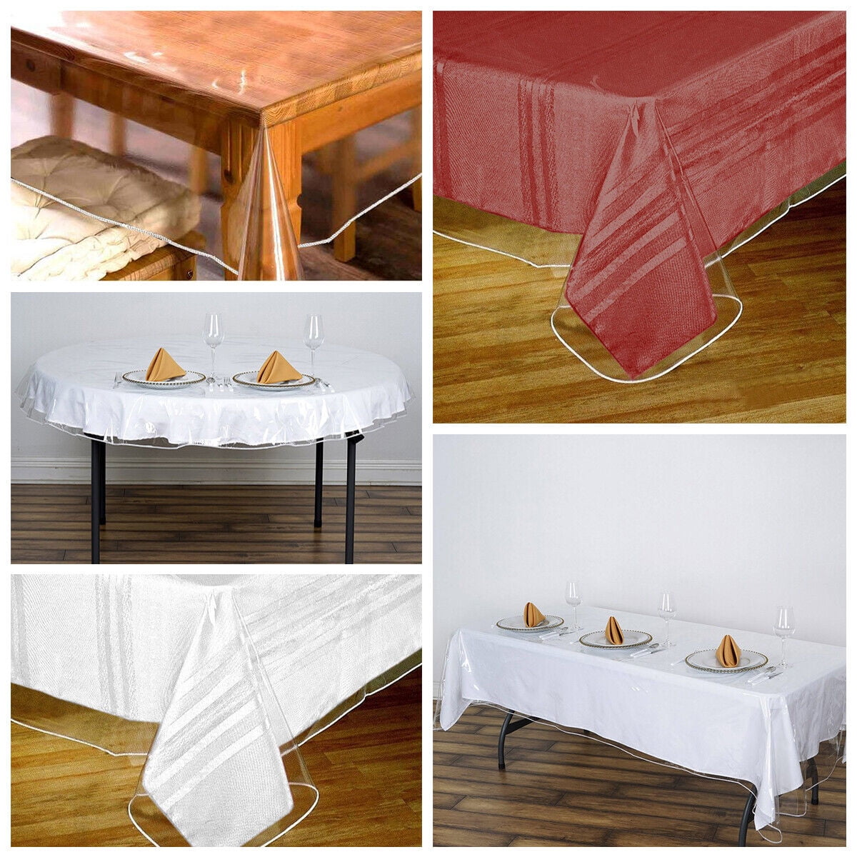 Clear Vinyl Plastic Tablecloth Protector Table Cover Table Linens ...