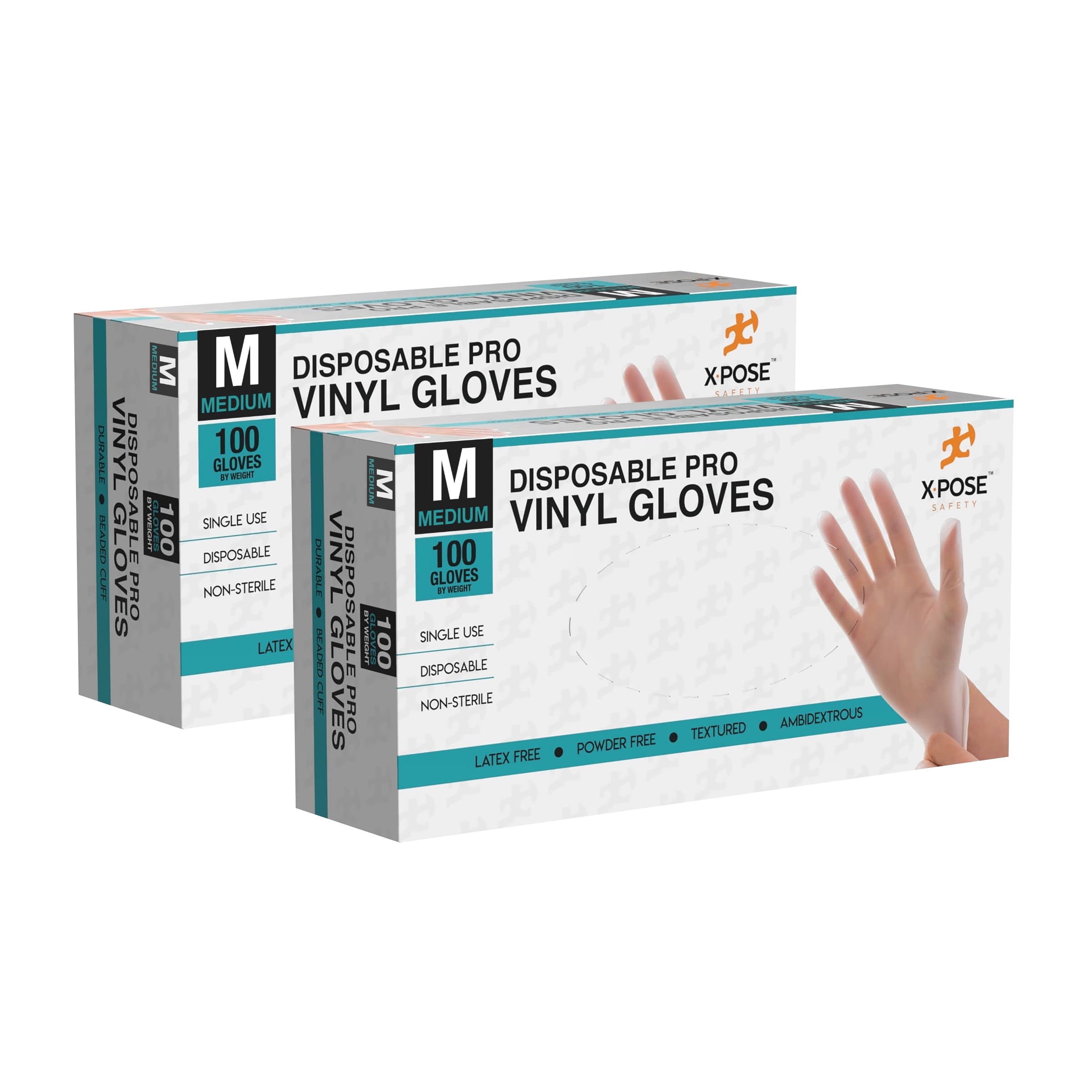 Xpose Safety Clear Vinyl Disposable Gloves, Powder Free, Food Grade ...