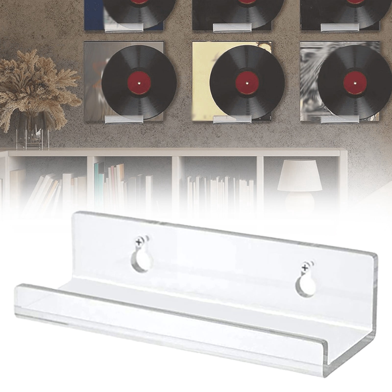 Clear Vinyl Record Shelf, 4 Inch Acrylic Album Display Holder, Wall ...