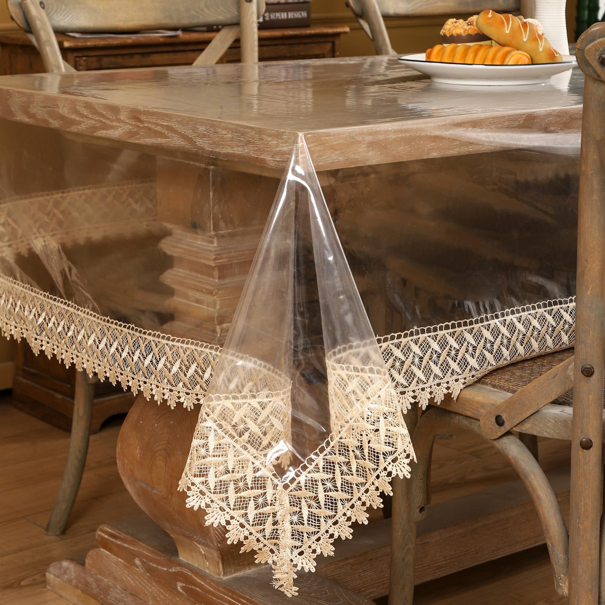 Clear Vinyl Tablecloth Protector Waterproof/oil-proof Plastic Square ...
