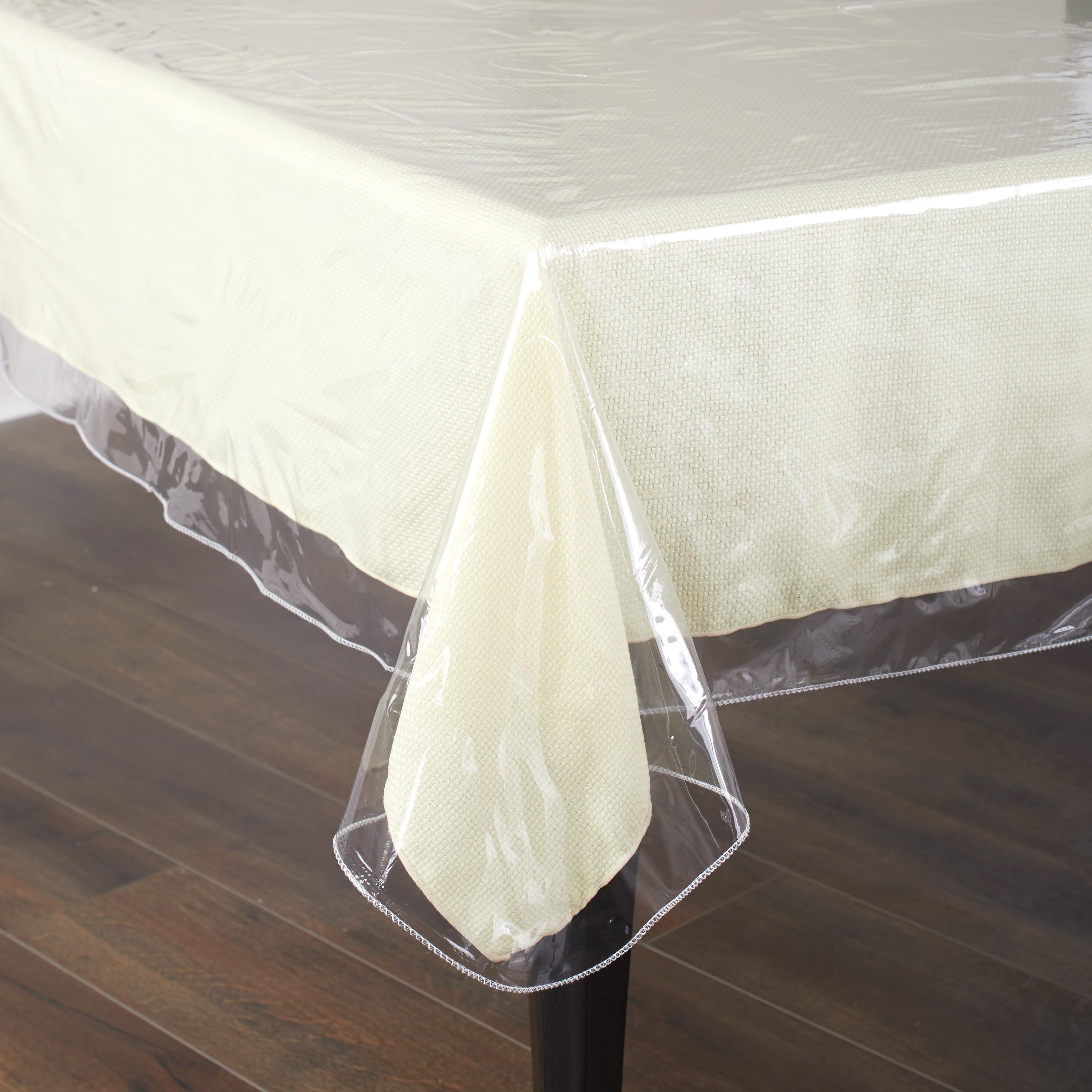"Clear Plastic Transparent Table Cover - 54"" x 72"" Rectangle Vinyl ...