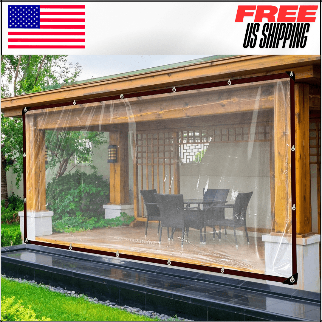 Clear Vinyl Tarp, Waterproof with Grommets for Window Plastic ...