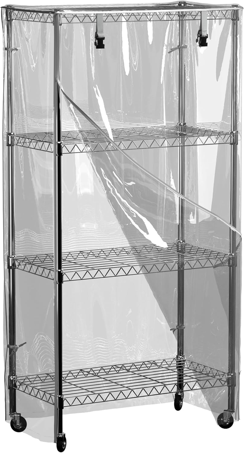 Clear Vinyl Waterproof Shelf Cover for Wire Shelving - 48" W x 18" D x ...