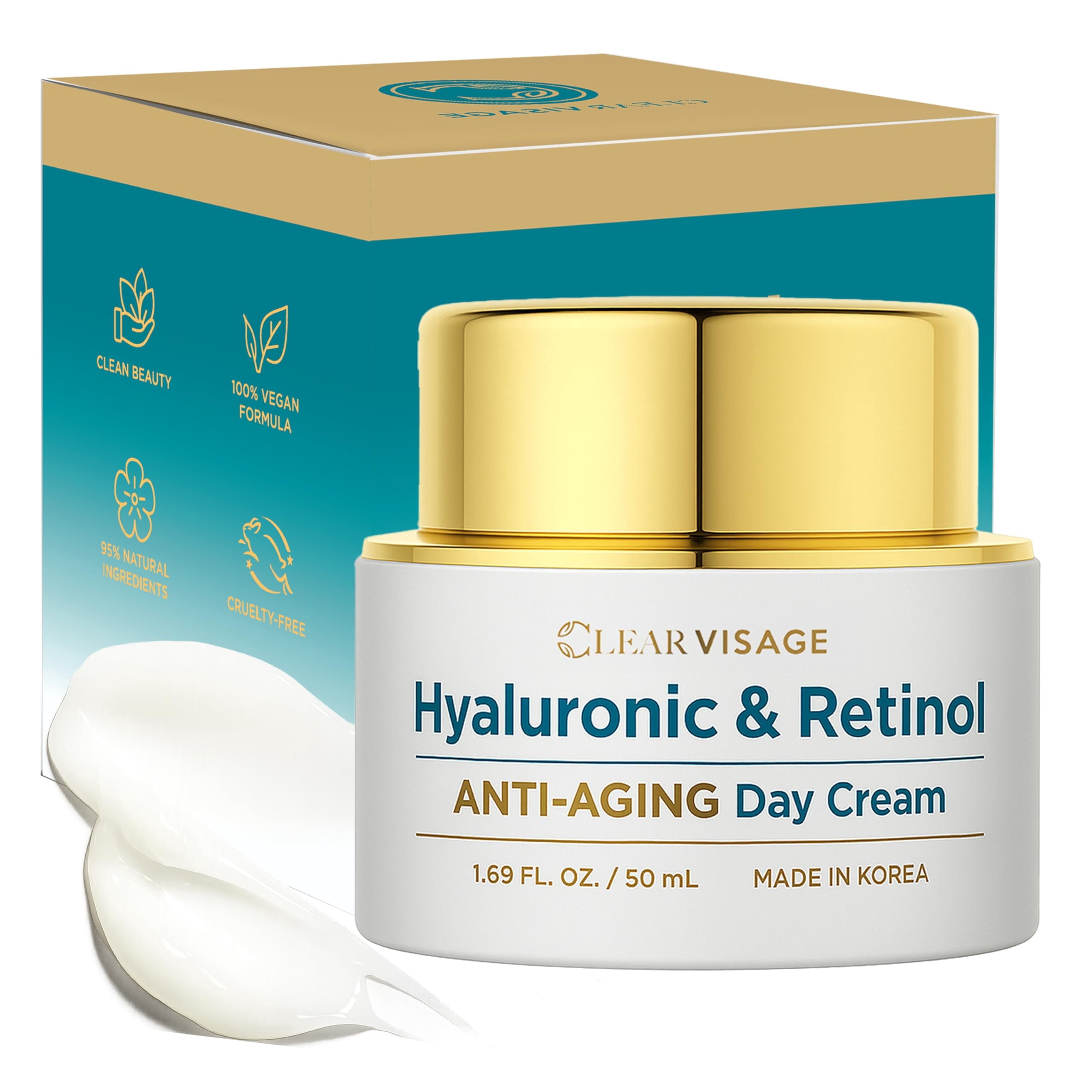 Clear Visage Hyaluronic Acid Moisturizer - Dermatologist Tested ...