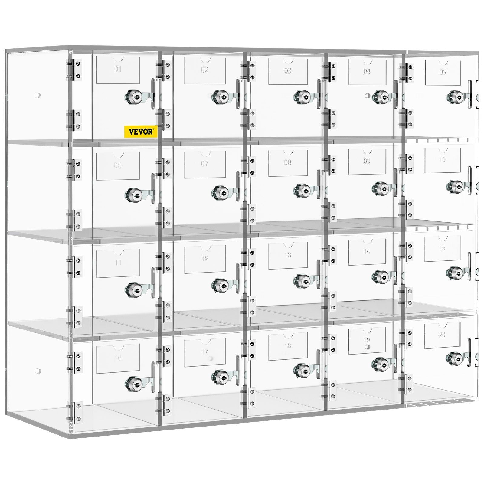 Clear Wall-Mounted Phone Locker Cabinet - 20 Slots, Acrylic Material ...