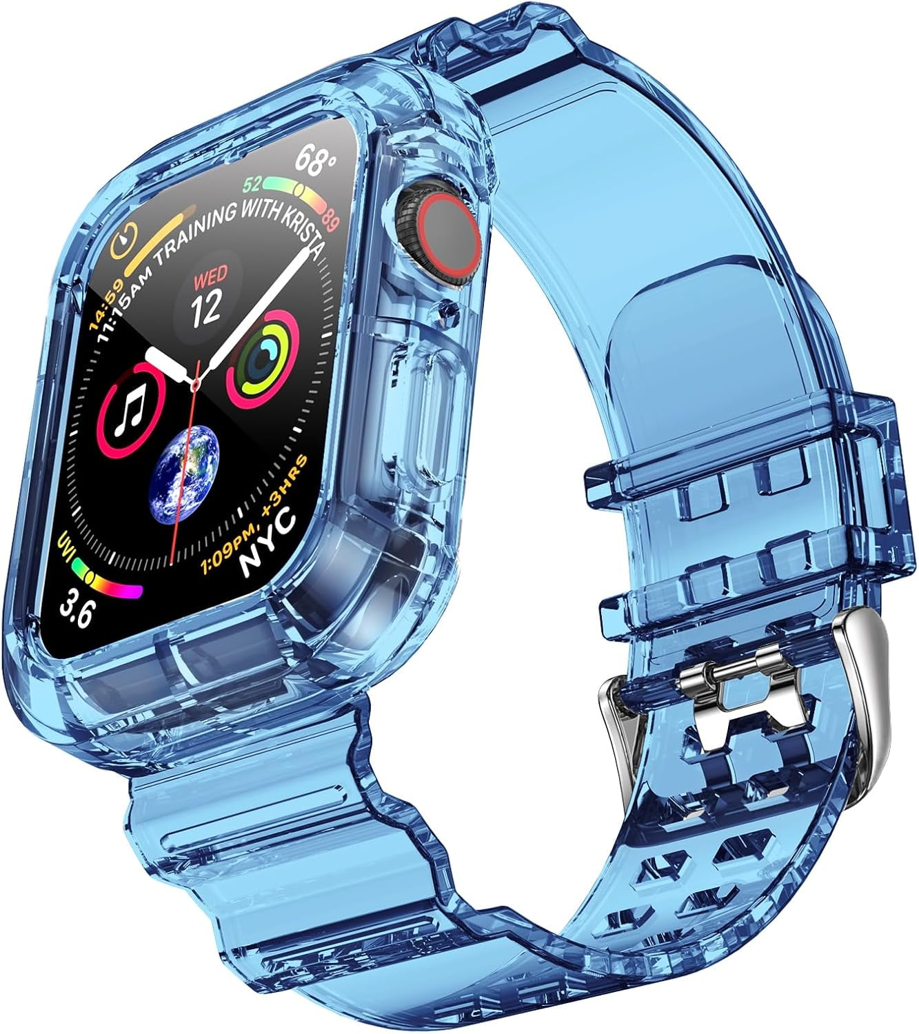 Clear Watch Band for Apple Watch 42mm 44mm 45mm 46mm Jelly Crystal ...