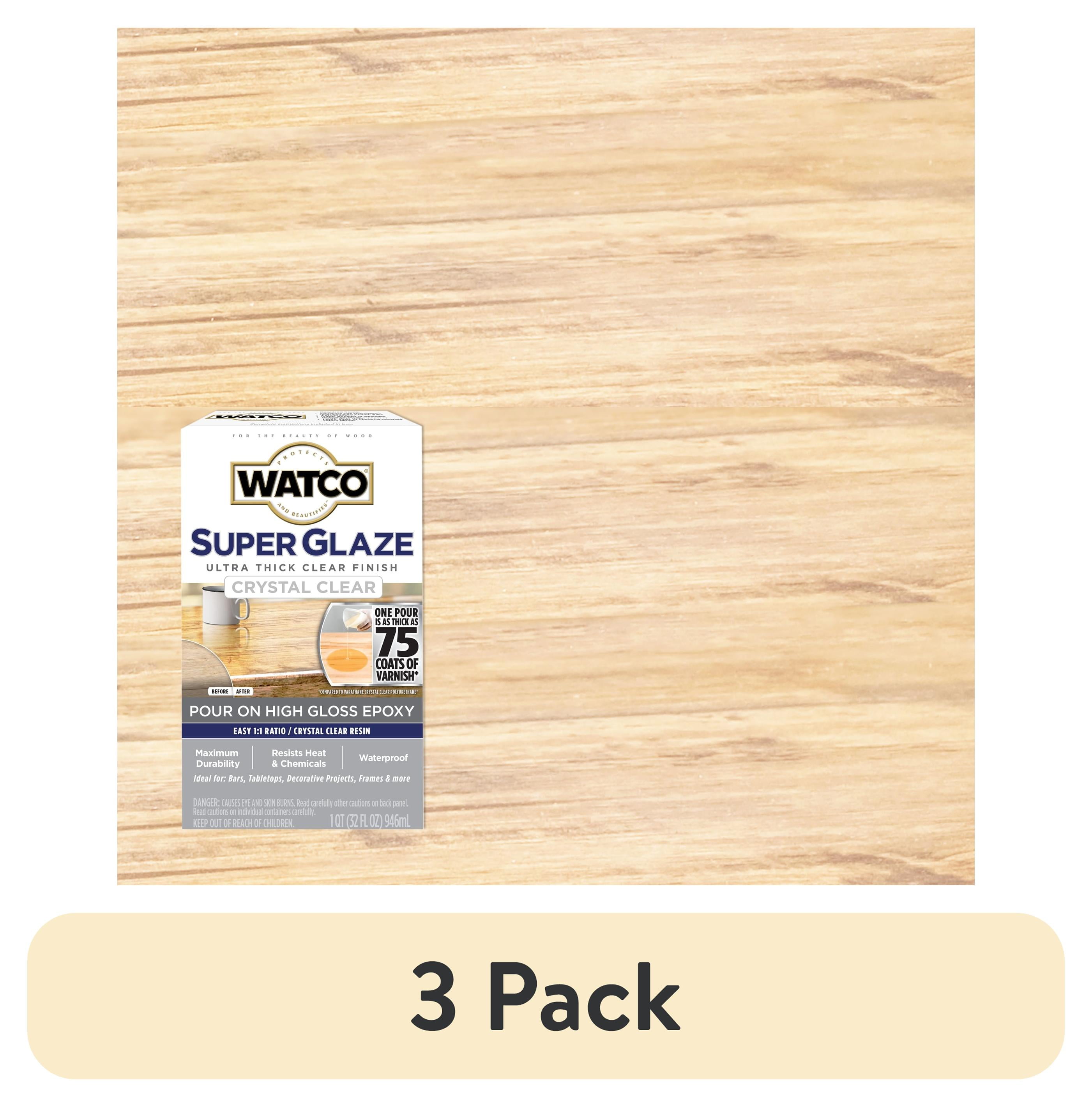 (3 pack) Clear, Watco Super Glaze High Gloss Epoxy, 1 Quart kit ...