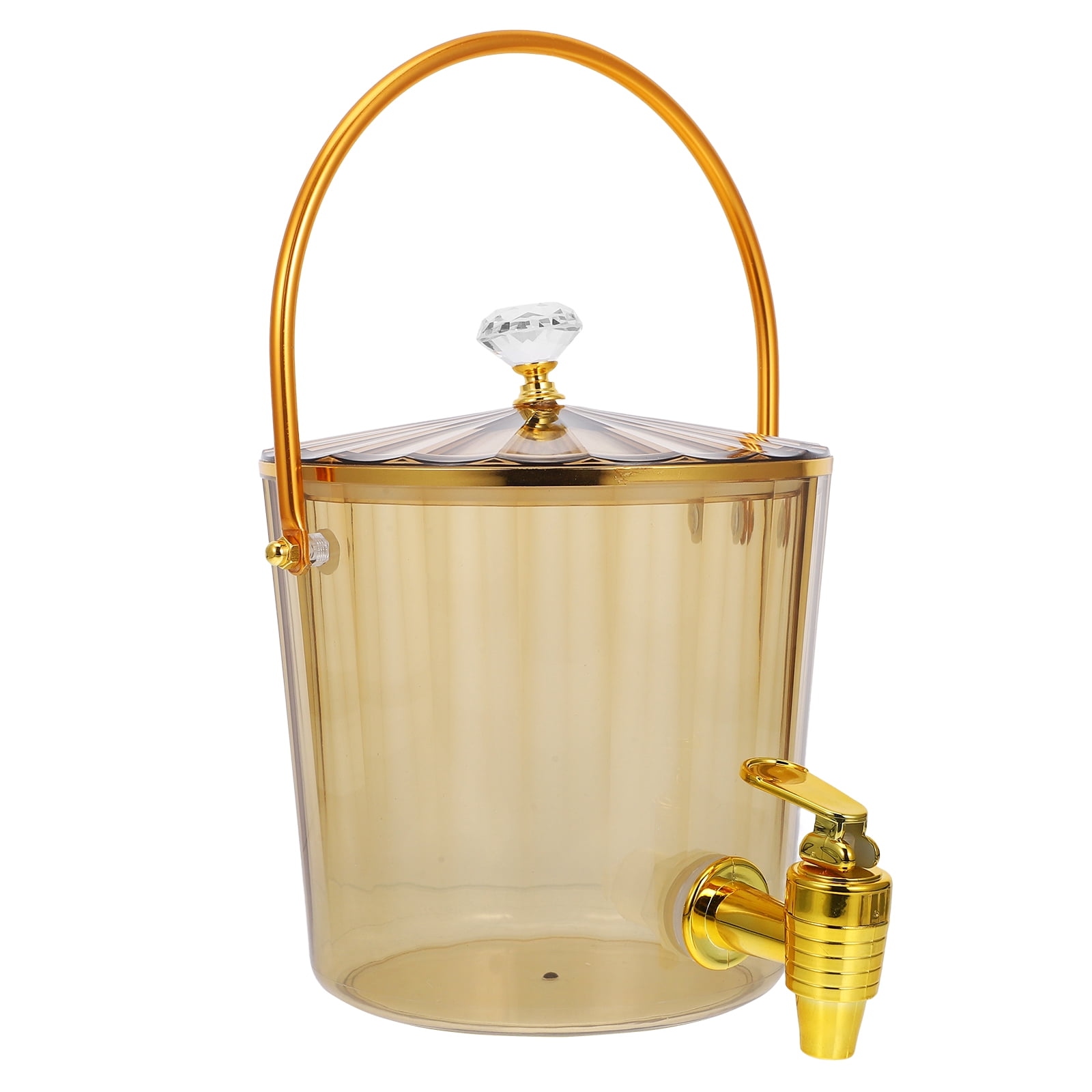 Clear Water Bottle Ice Bucket Cold Jug Juice Dispenser with Lid Pool ...