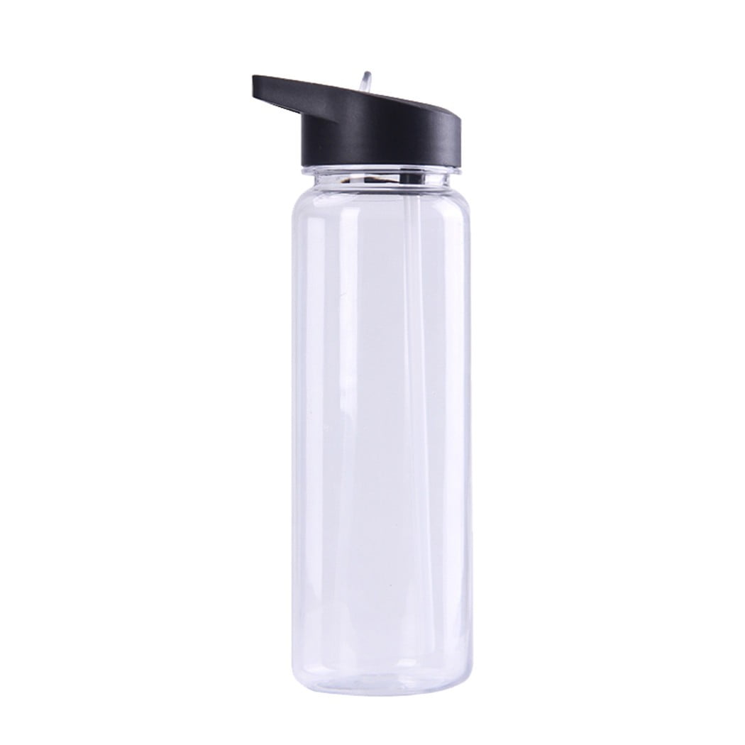 Clear Water Bottle with Lid and Straw 750ml 26fl Oz Portable Sports ...