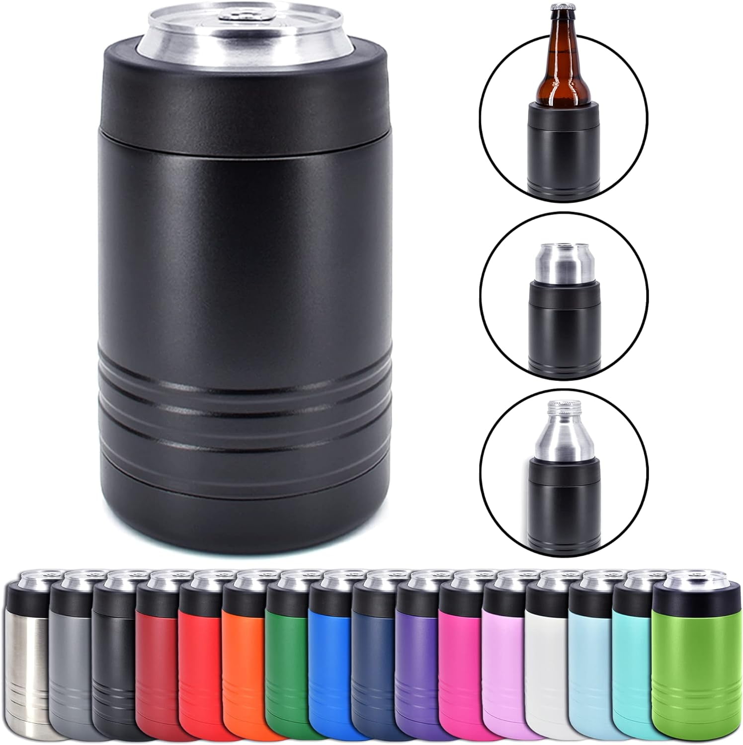 Clear Water Home Goods 4-in-1 Stainless Steel 12 oz Double Wall Vacuum ...