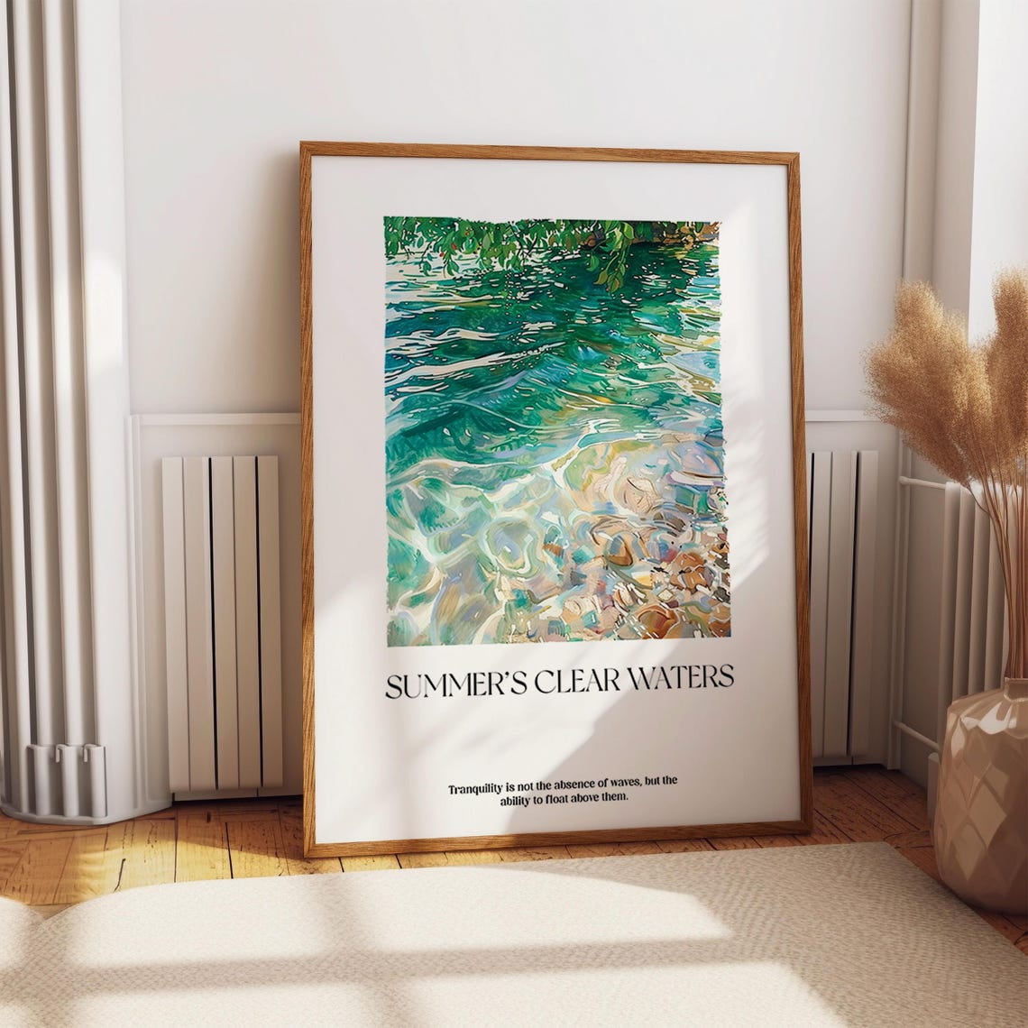 Clear Water Shoreline Art Printsummer Pebble Coast Wall Postercoastal ...