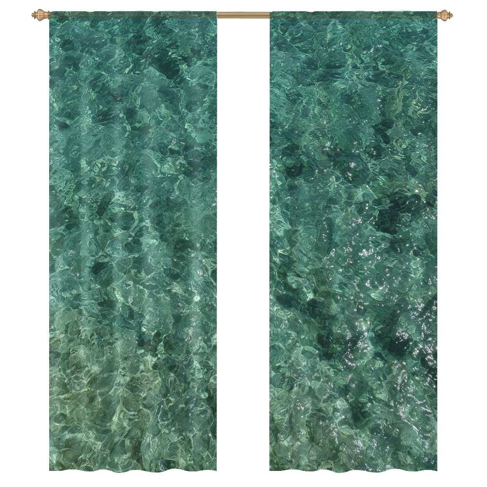 Clear Water Surface Sheer Voile Curtain Window Tulle Curtains For ...