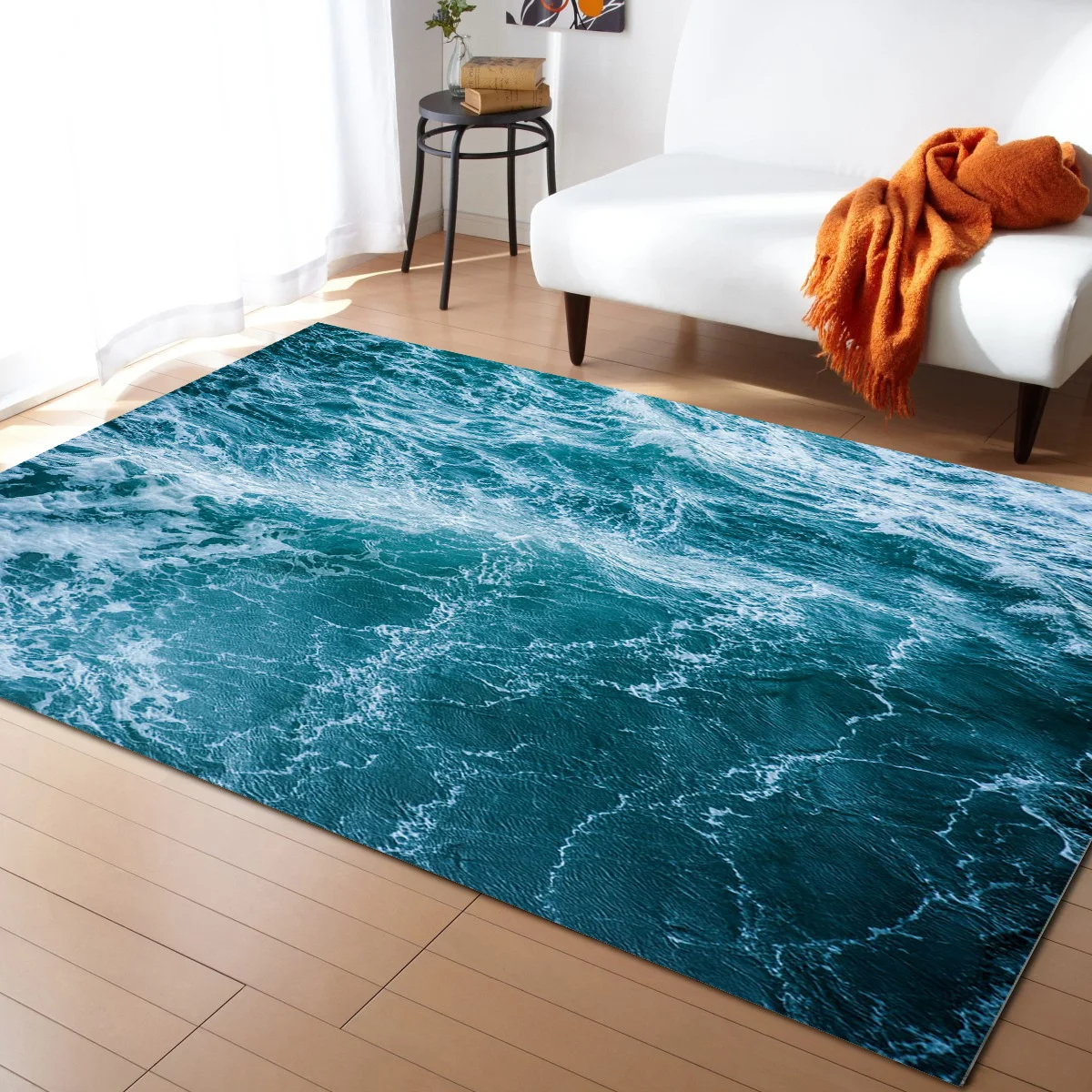 Clear Water on The Beach Carpets for Home Living Room Bedroom Ocean Floor Mat Rugs Bathroom r ...