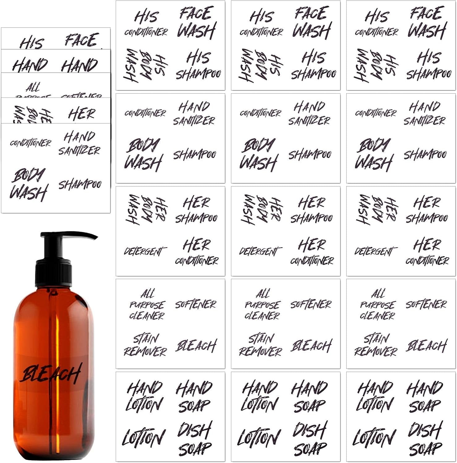 Clear Waterproof Bottle Label Stickers 3.7 x 3.2 inch PVC Self-Adhesive ...